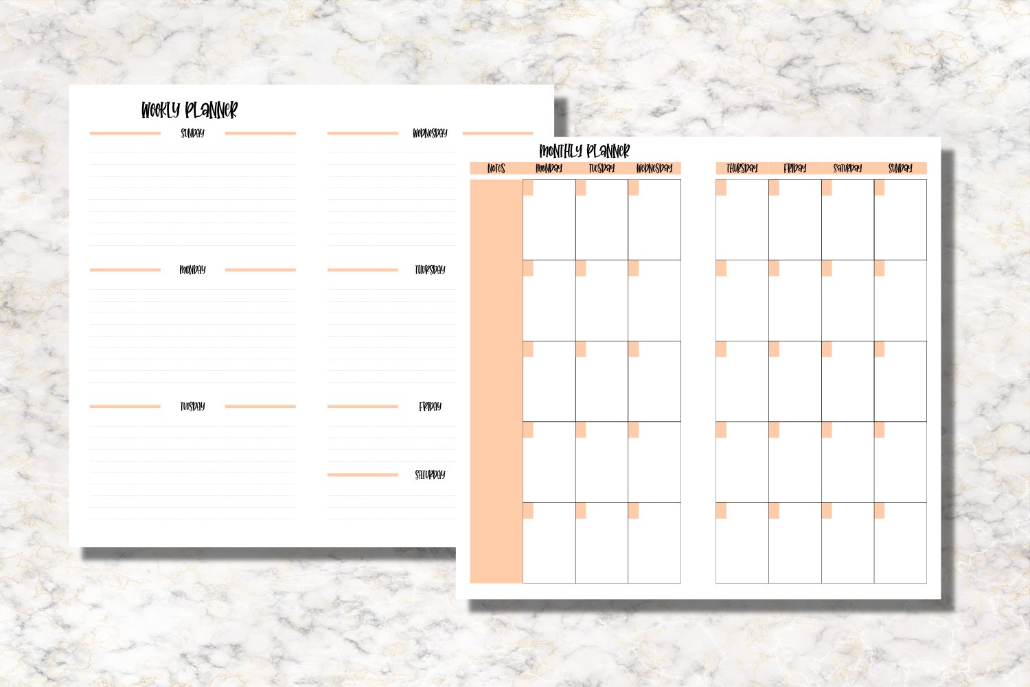 Flowers Line Art Standard Size Notebook Inserts Planner