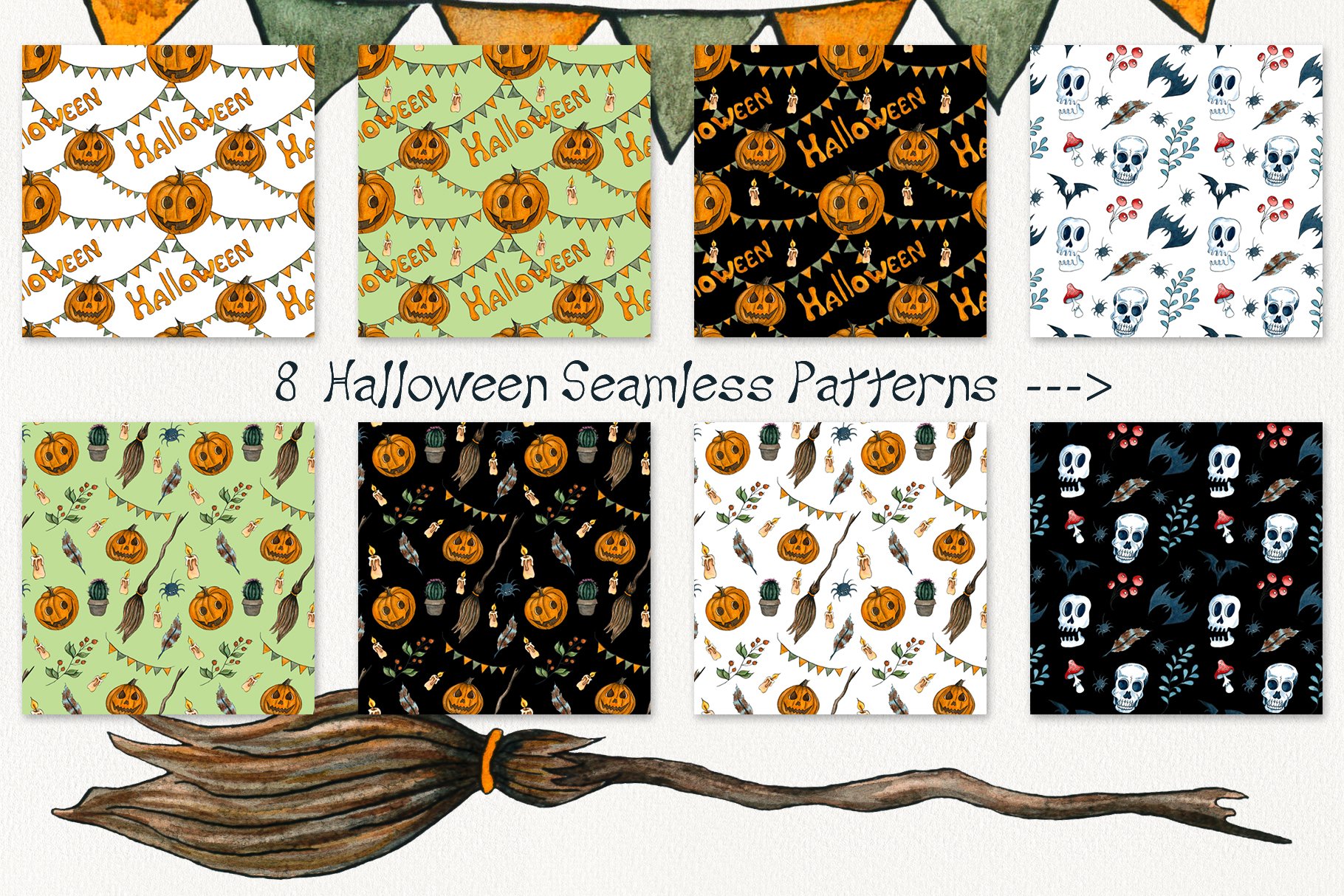 Halloween Seamless Patterns (353412) | Patterns | Design Bundles