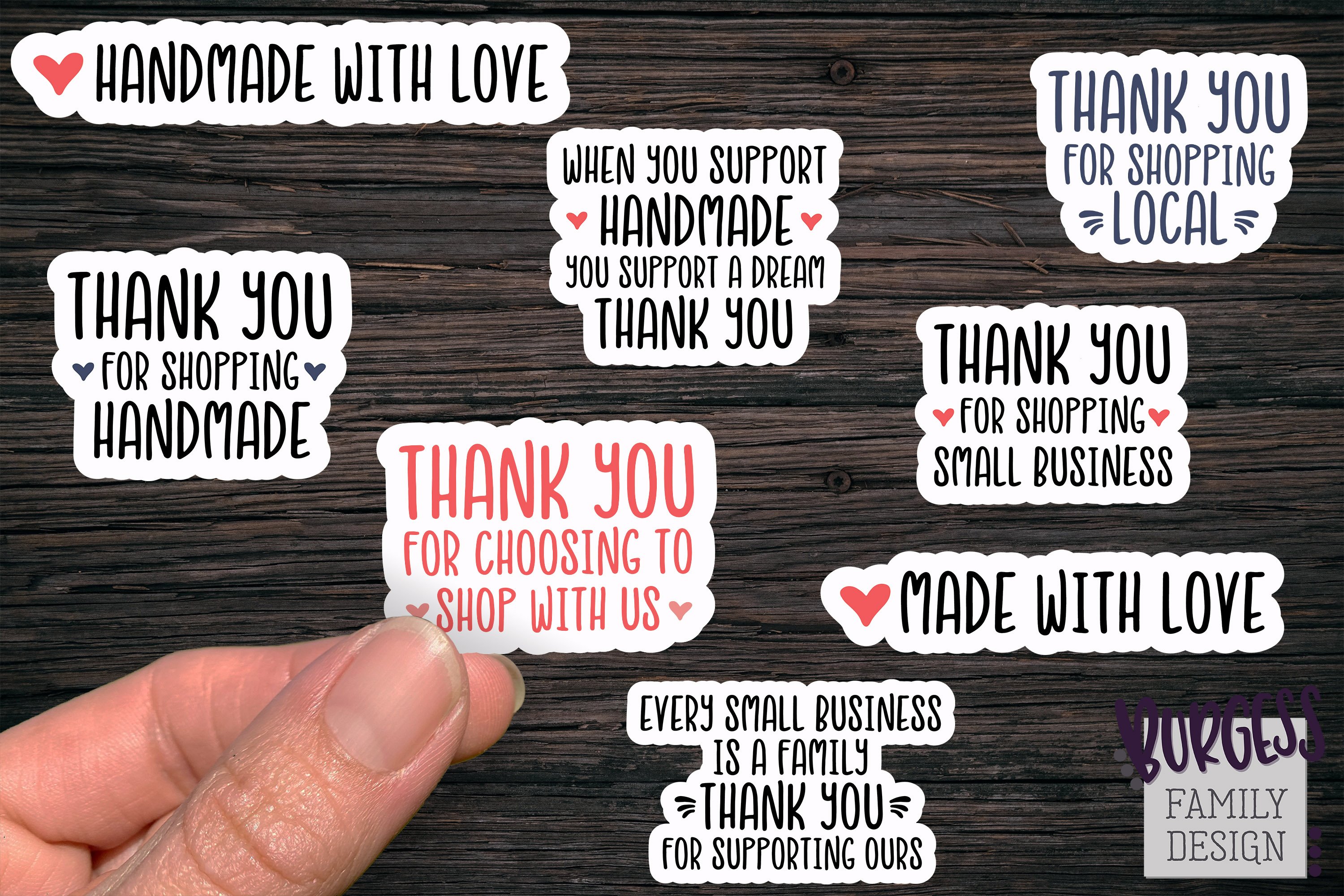 Sticker bundle Small Business 4-pack (1154831) | Stickers | Design Bundles