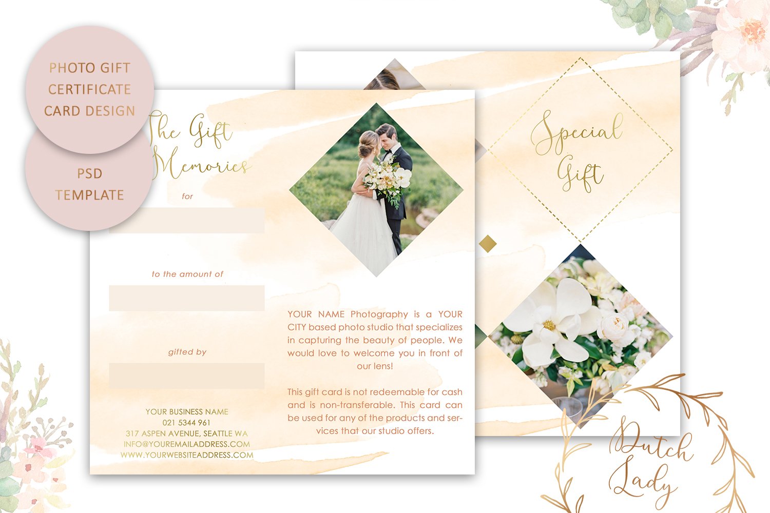 Photo Gift Card Template for Adobe Photoshop - #41 (67131) | Card and ...