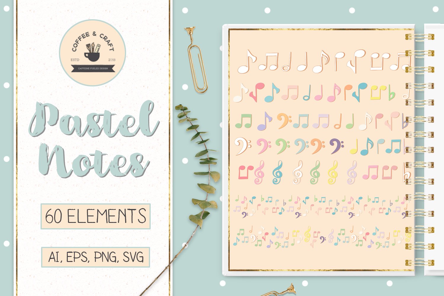Pastel Music Notes