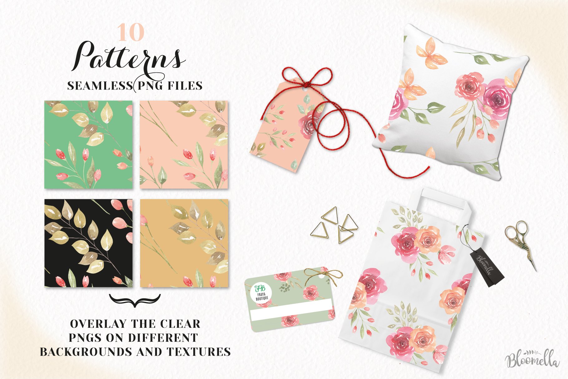 Flowers Patterns Digital Papers Peach Wedding Floral Peach (168882 ...