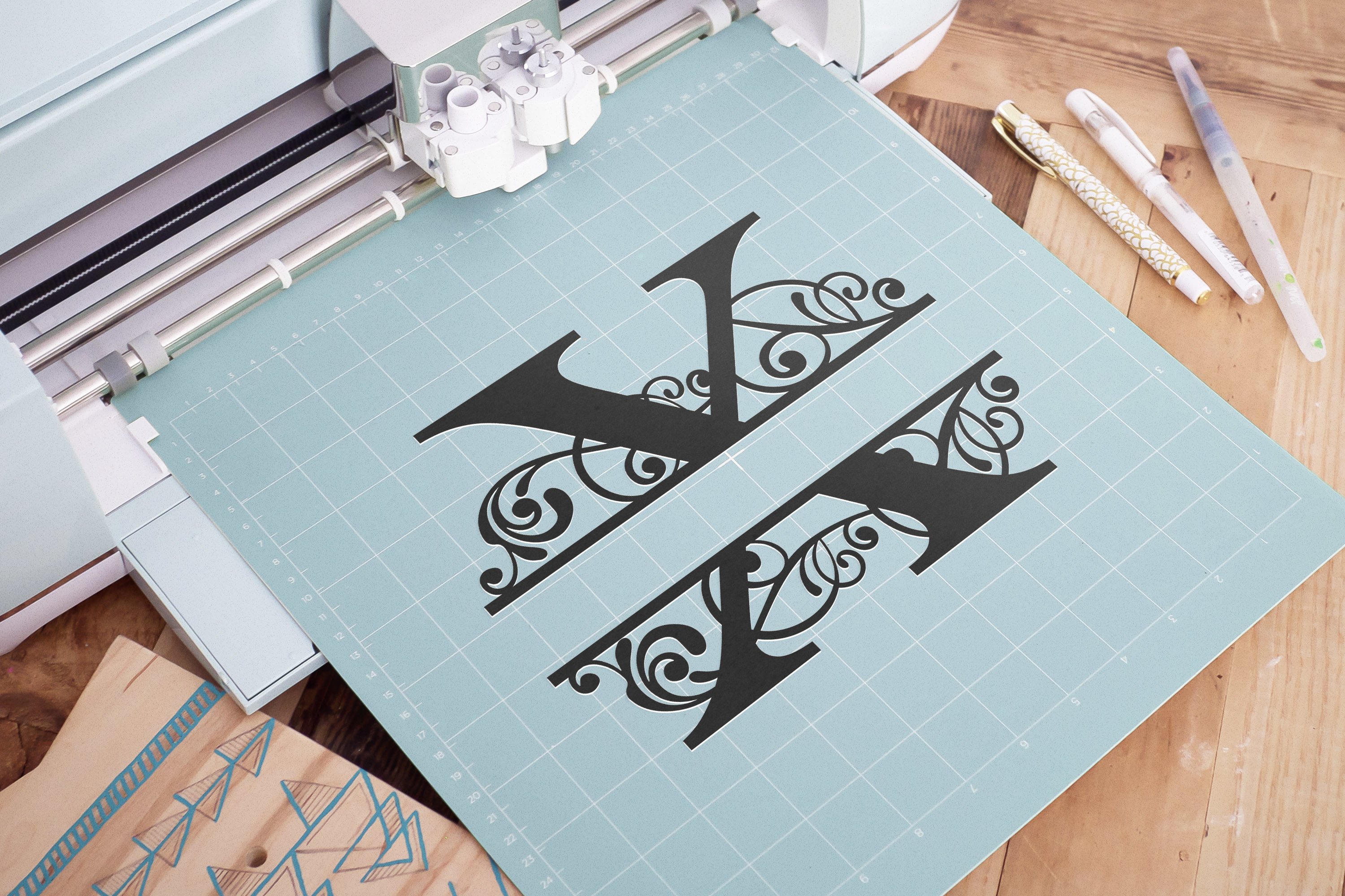Split Monogram Letter X SVG, Letter X Monogram SVG (375428) | Cut Files ...