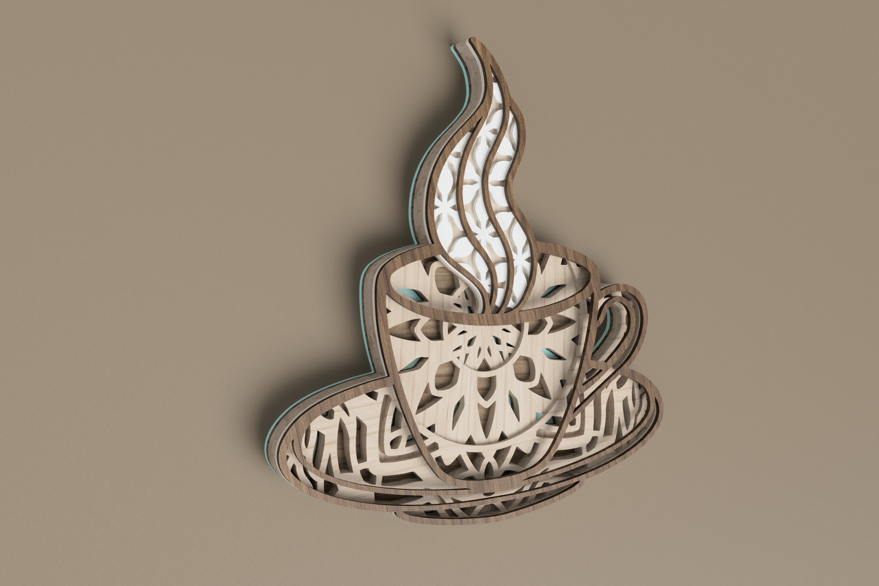 Coffee laser cut file - A Cup of Hot Coffee