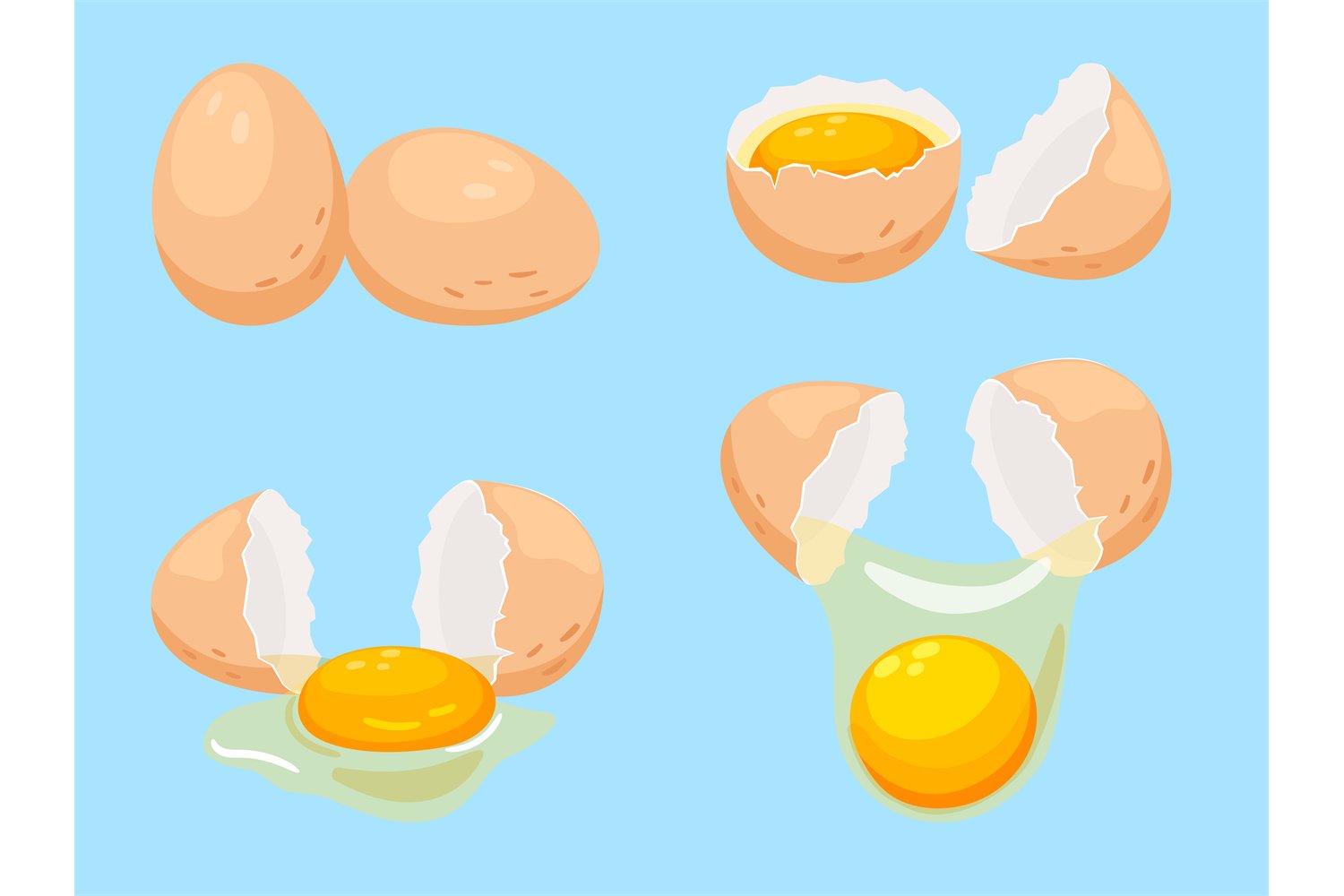 Cartoon eggs icons set (955974) | Illustrations | Design Bundles
