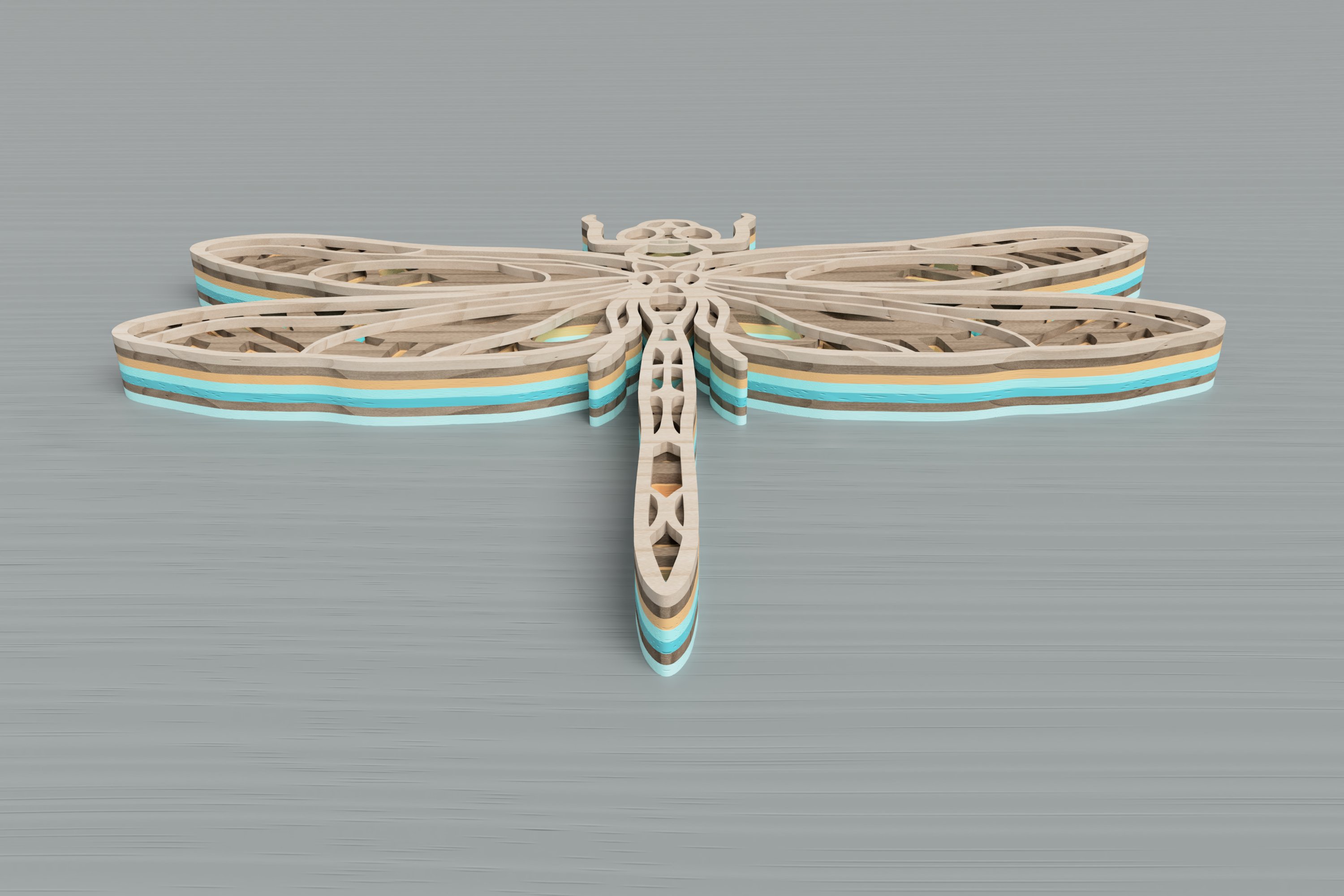 Insect laser cut file - Dragonfly Mandala