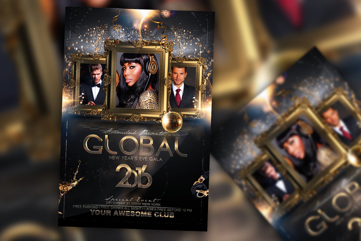 New Years Eve Around the World (411637) | Flyers | Design Bundles