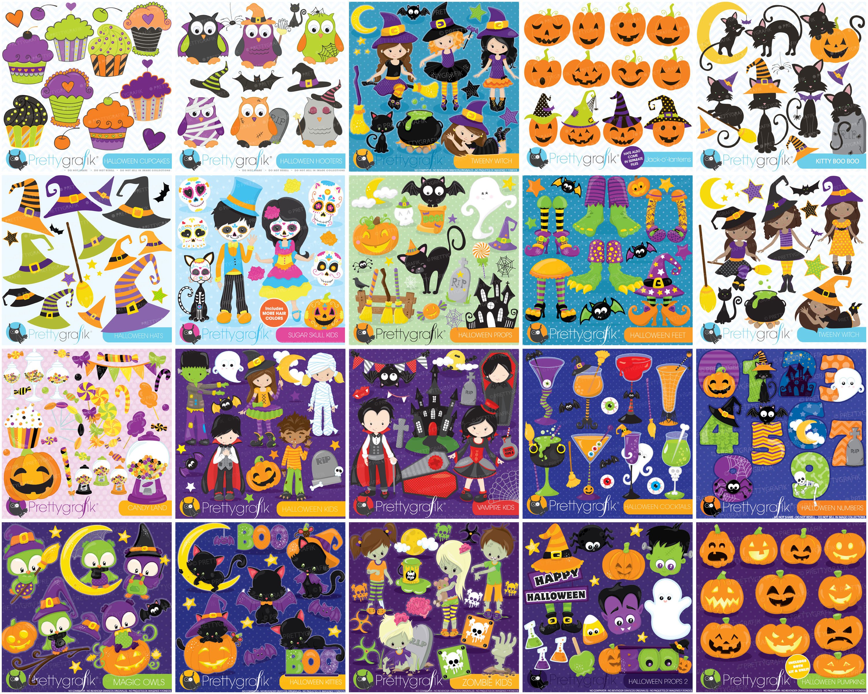 Halloween Bundle Illustrations - Sublimation Clipart designs (937403 ...