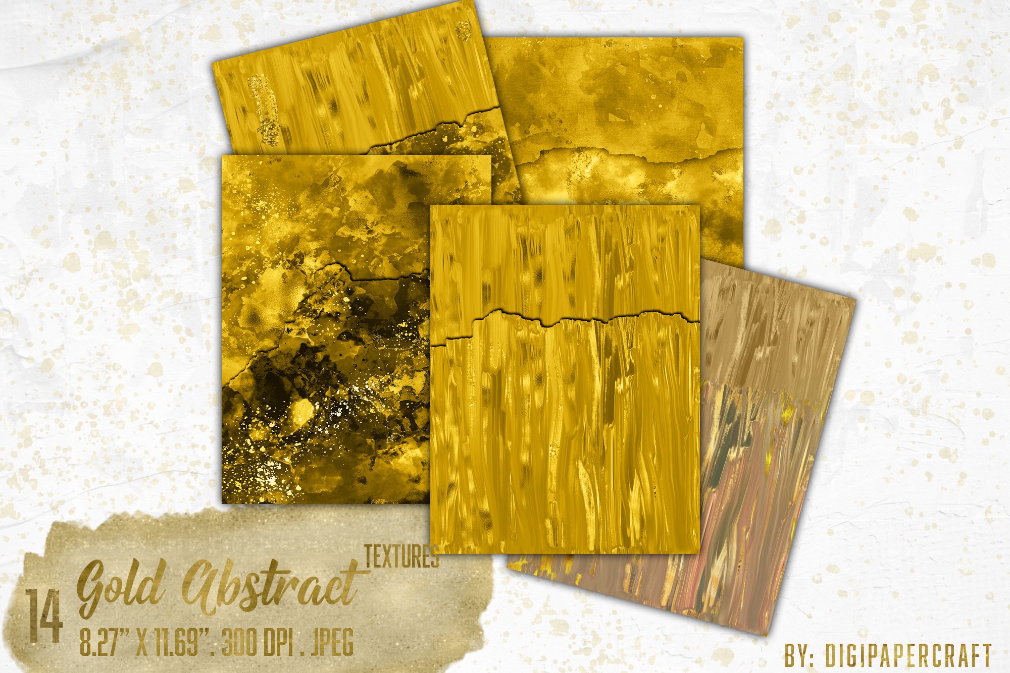 Gold Abstract Digital Paper, Gold Textures, Gold digital art (817848 ...