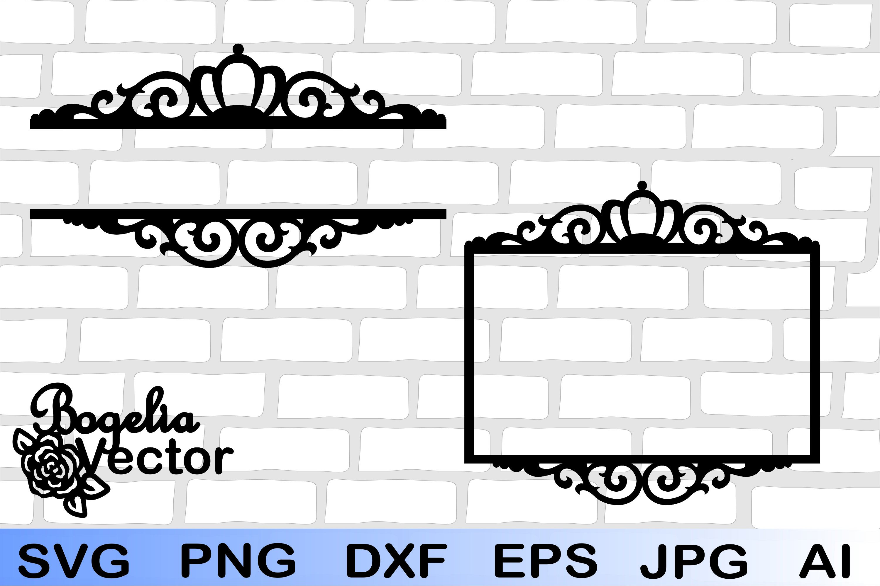 Geometric Frame Crown Svg, Frame Svg, Monogram Frame Svg