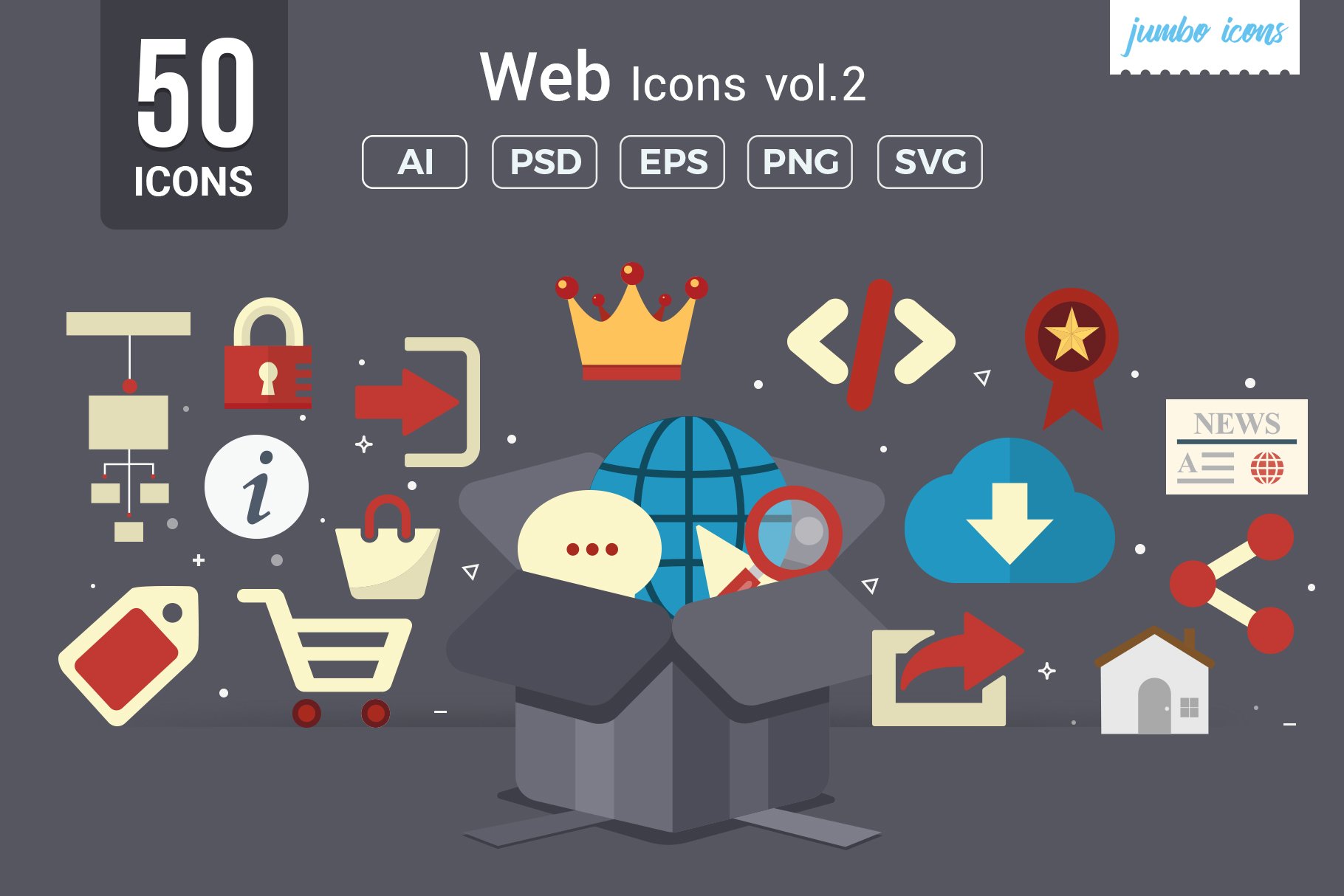 Flat Vector Icons Web Pack V2 (410993) | Icons | Design Bundles