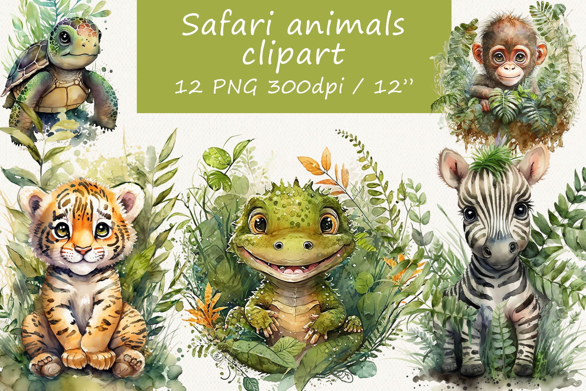 Baby Safari Animals Border