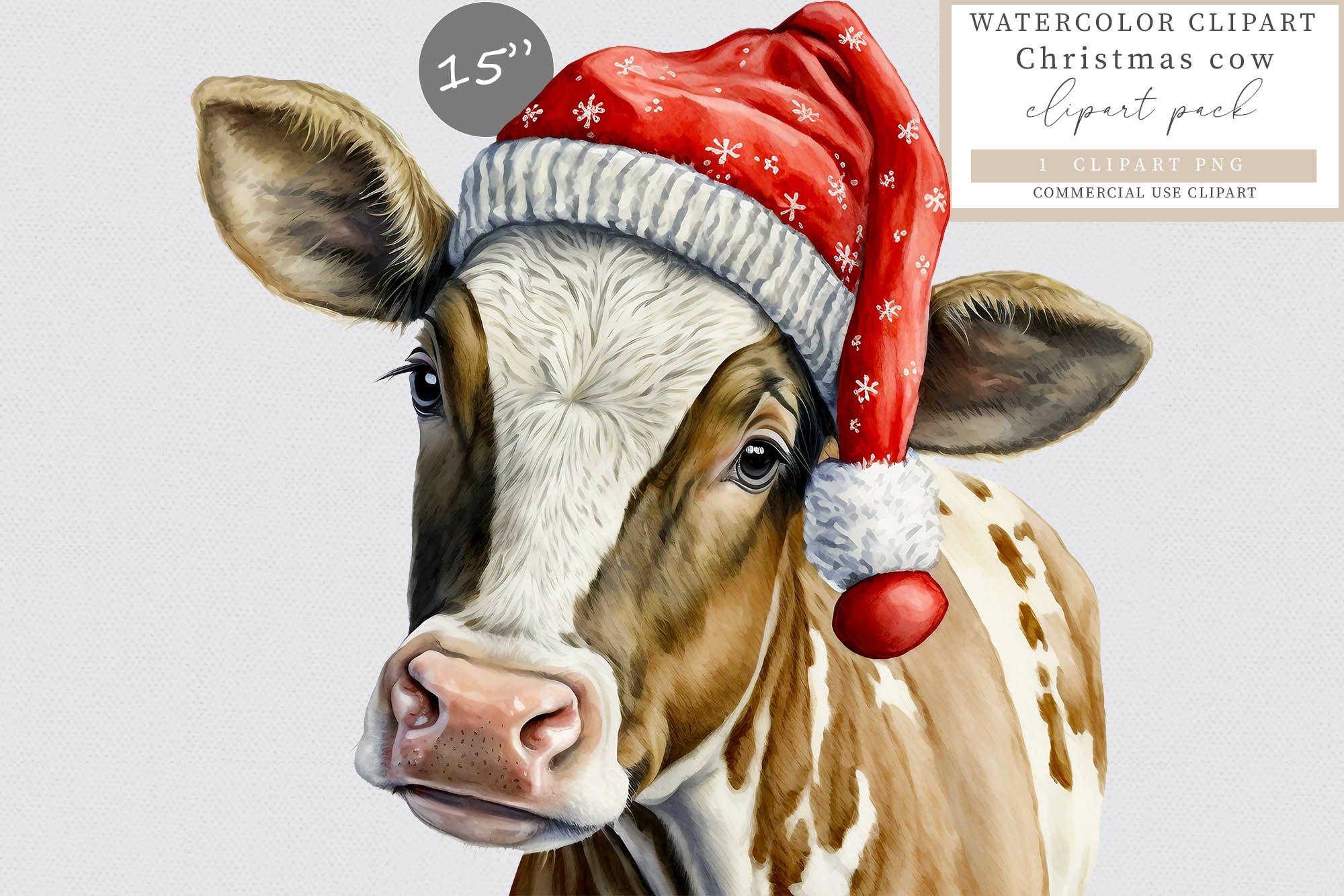Christmas Cow Clipart
