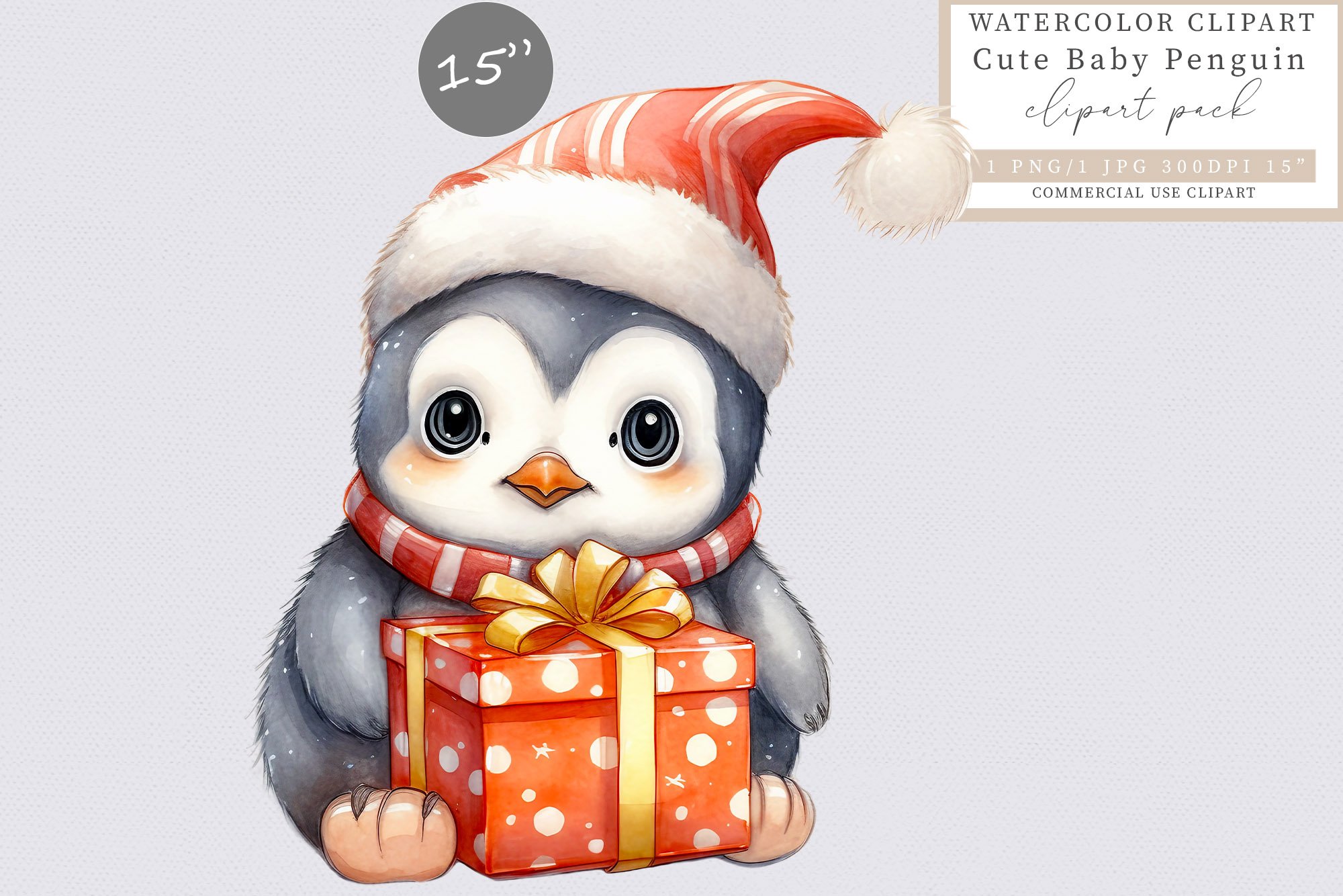 Christmas Baby Penguin Clipart