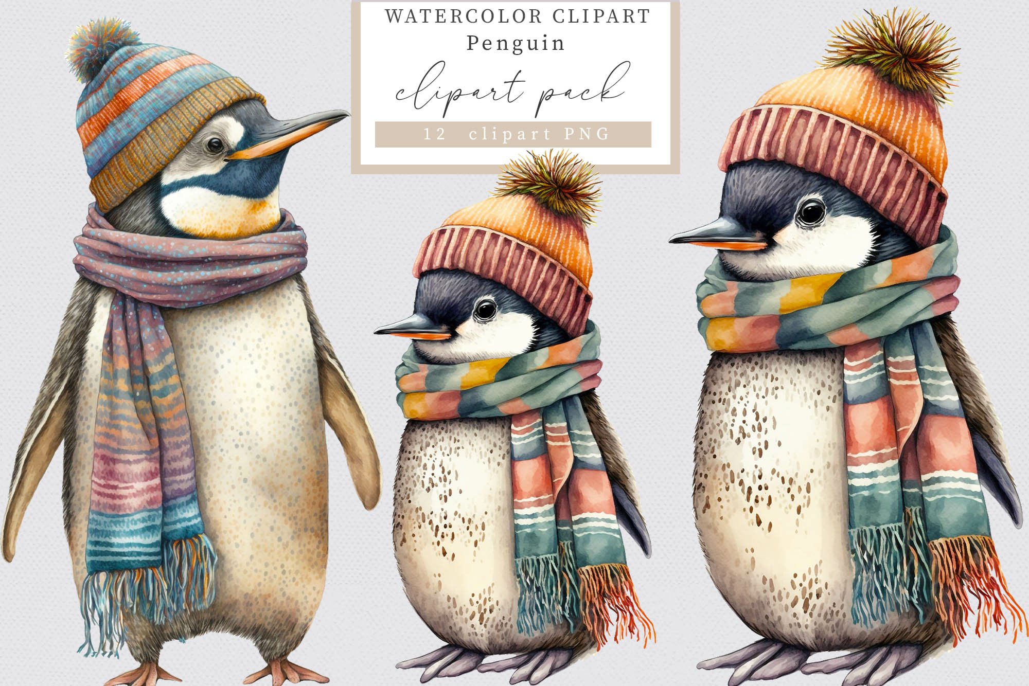 Winter Penguins Clipart