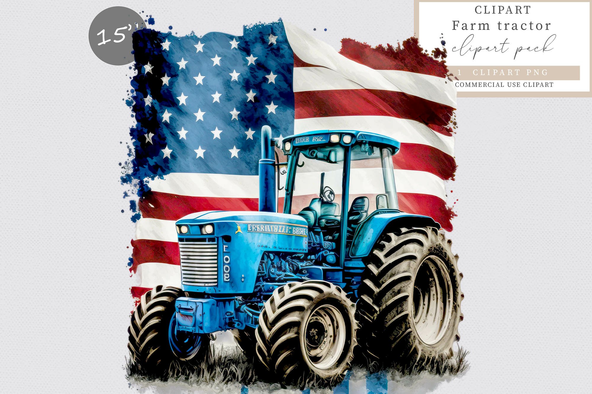 Blue Tractor Clipart