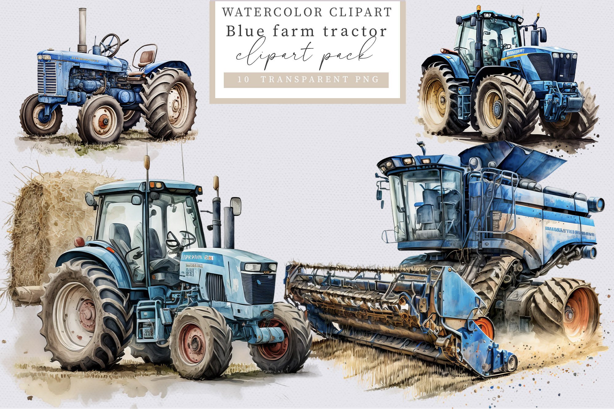 Blue Tractor Clipart