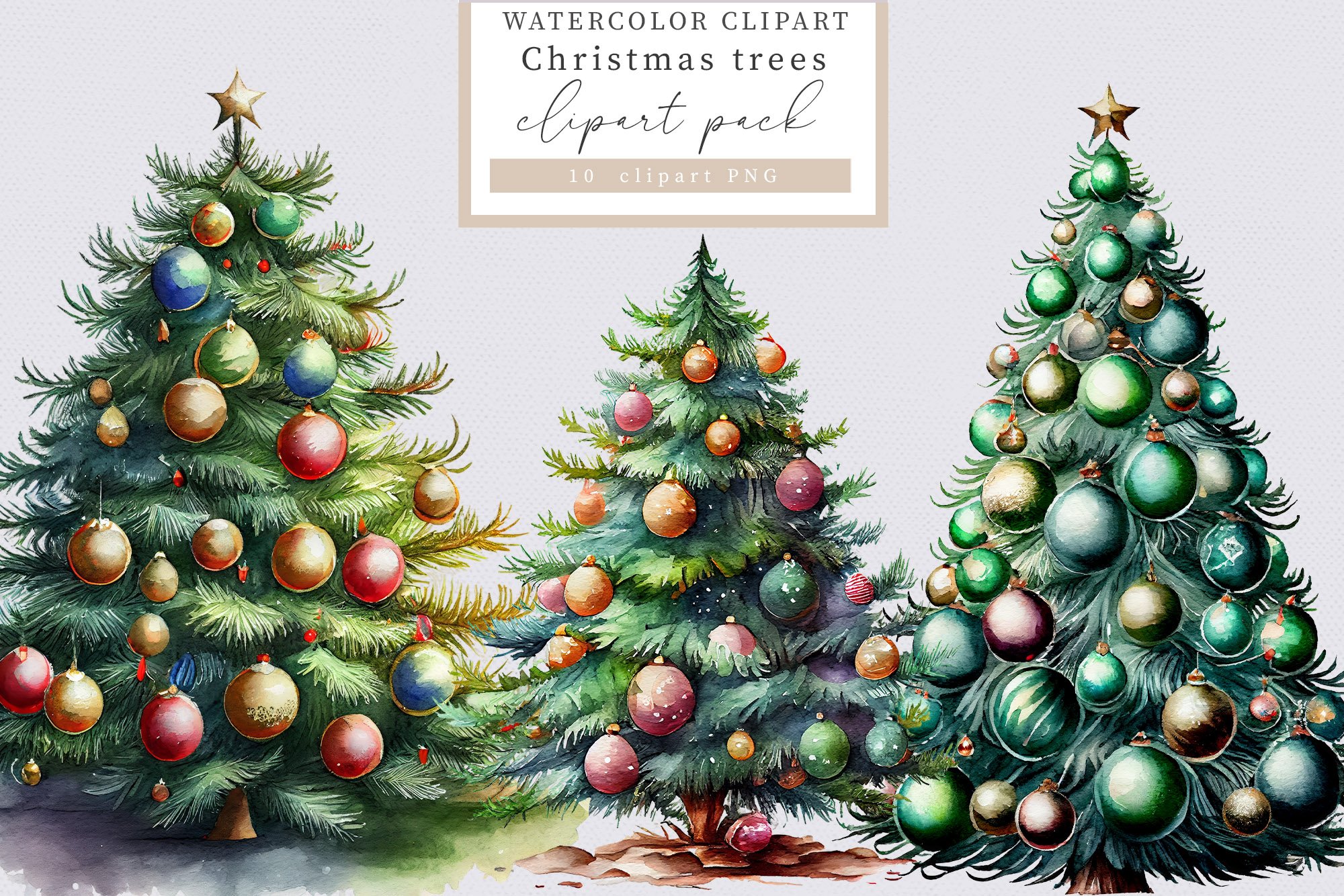 Vintage Christmas Tree Clipart