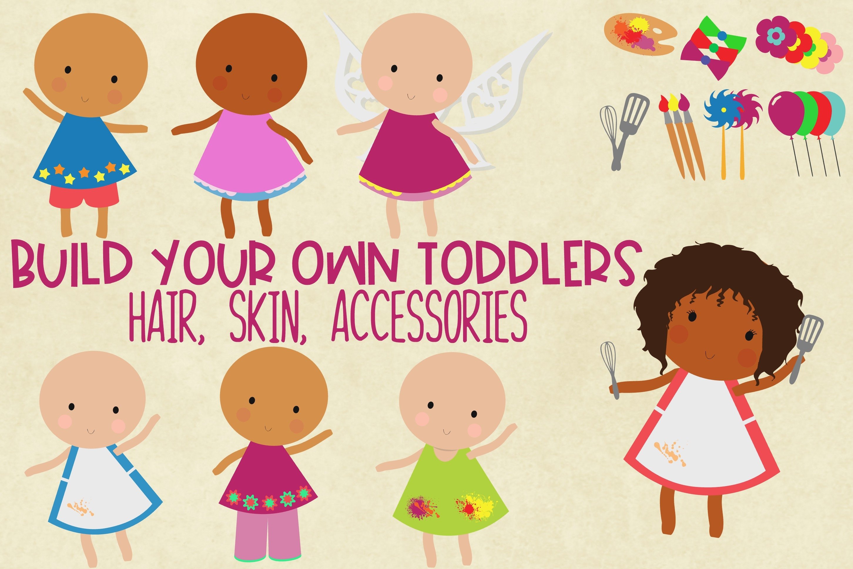 Build Your Own Toddler/Girl Bundle| clip art|PNG (430254) | Sublimation ...