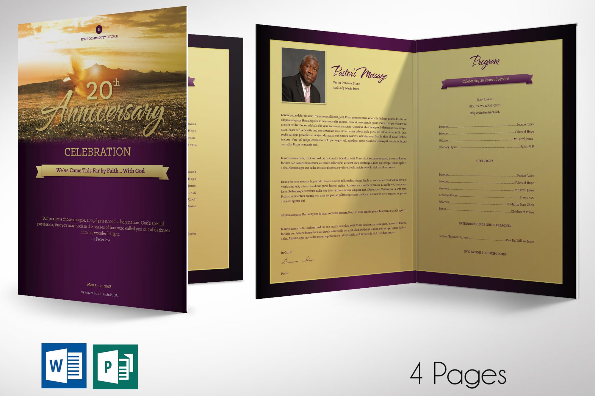 Pastor Anniversary Program Template Free Printable Form Templates 