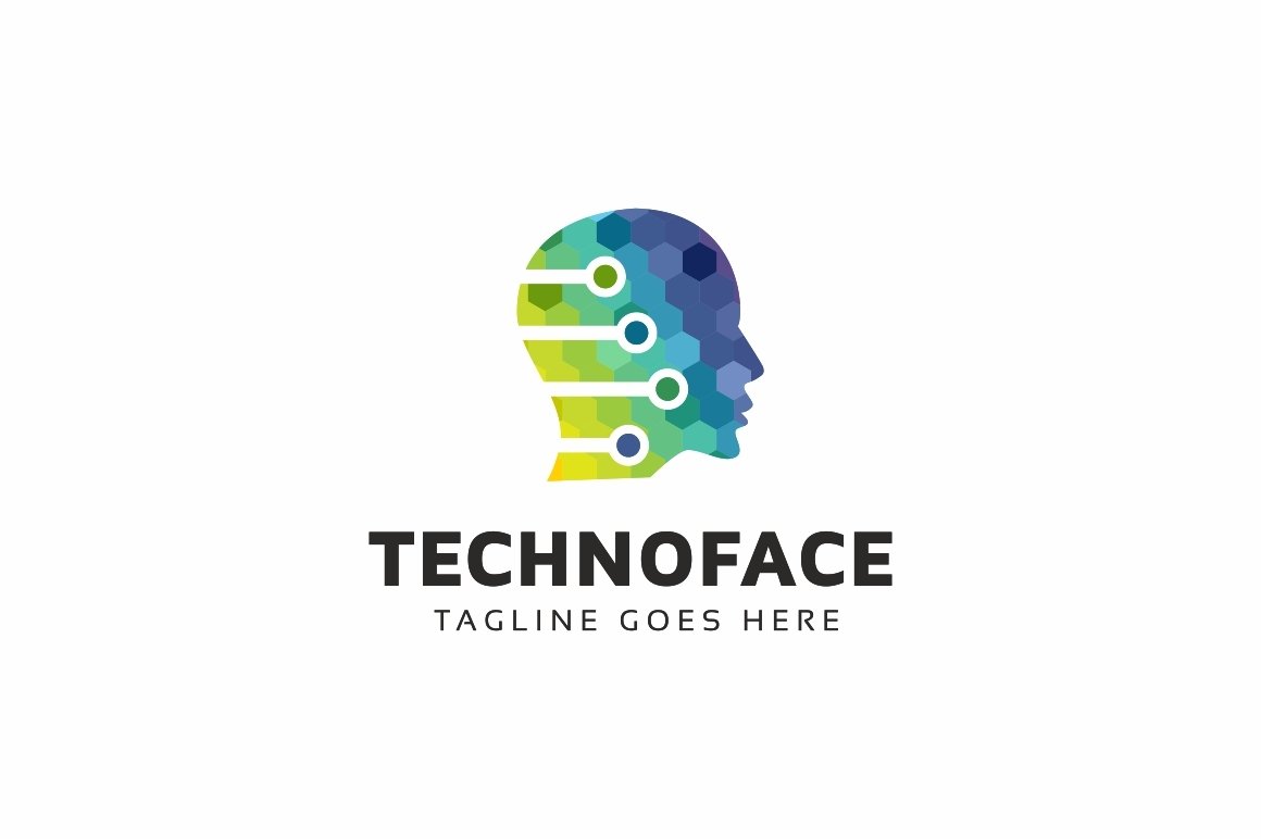 Tecnology face logo (150052) | Logos | Design Bundles