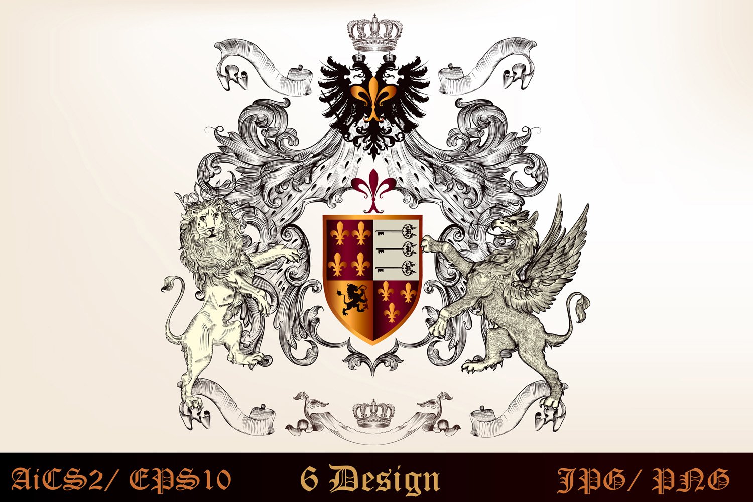 Heraldic bundle of detailed of shields (96380) | Illustrations | Design ...