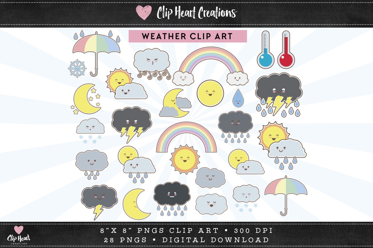 Cute Weather Clip Art - 28Clip Art Graphics (129938) | Illustrations ...