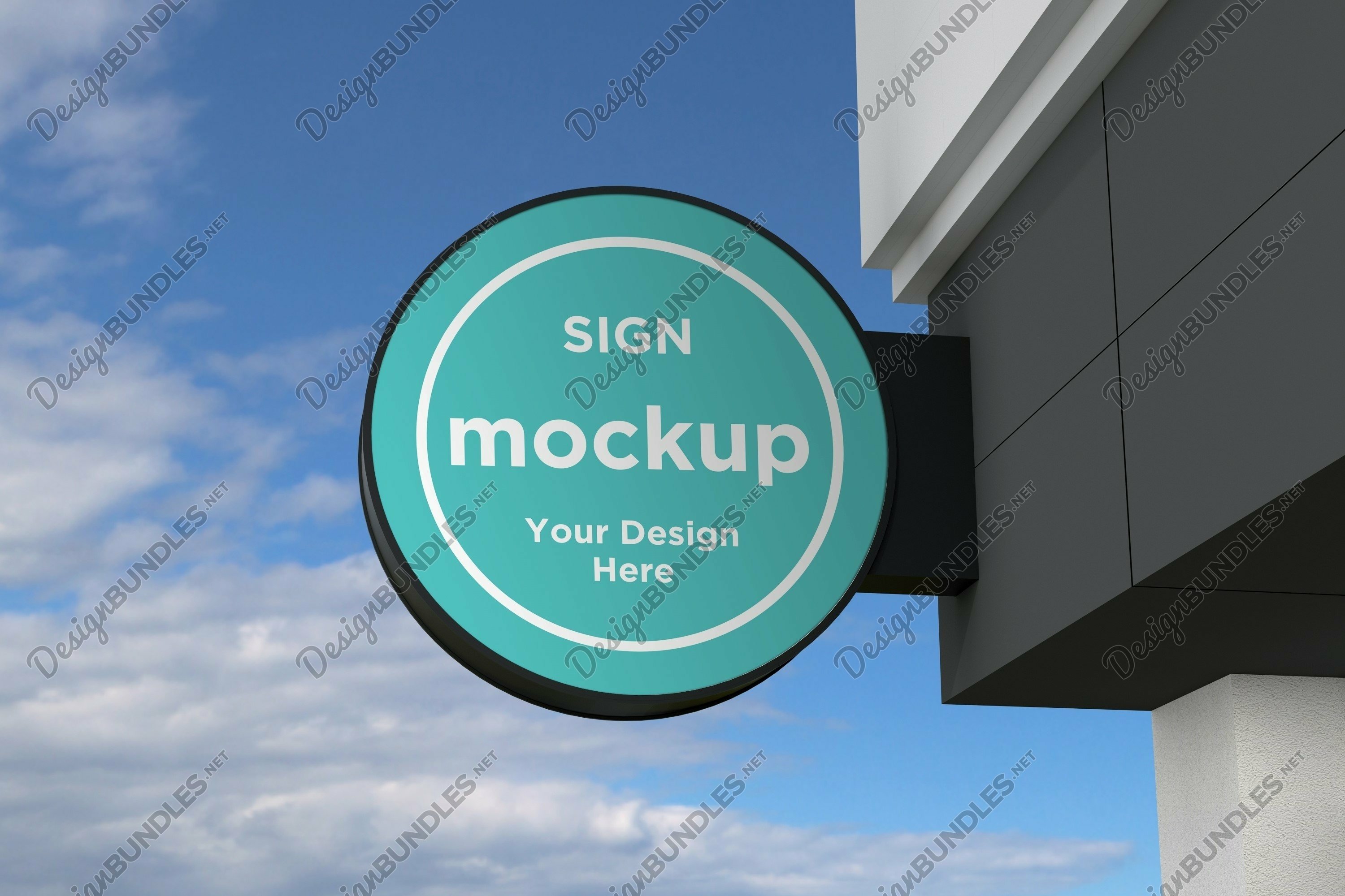Rounded wall mount sign façade board mockup (1454465) | Signage ...
