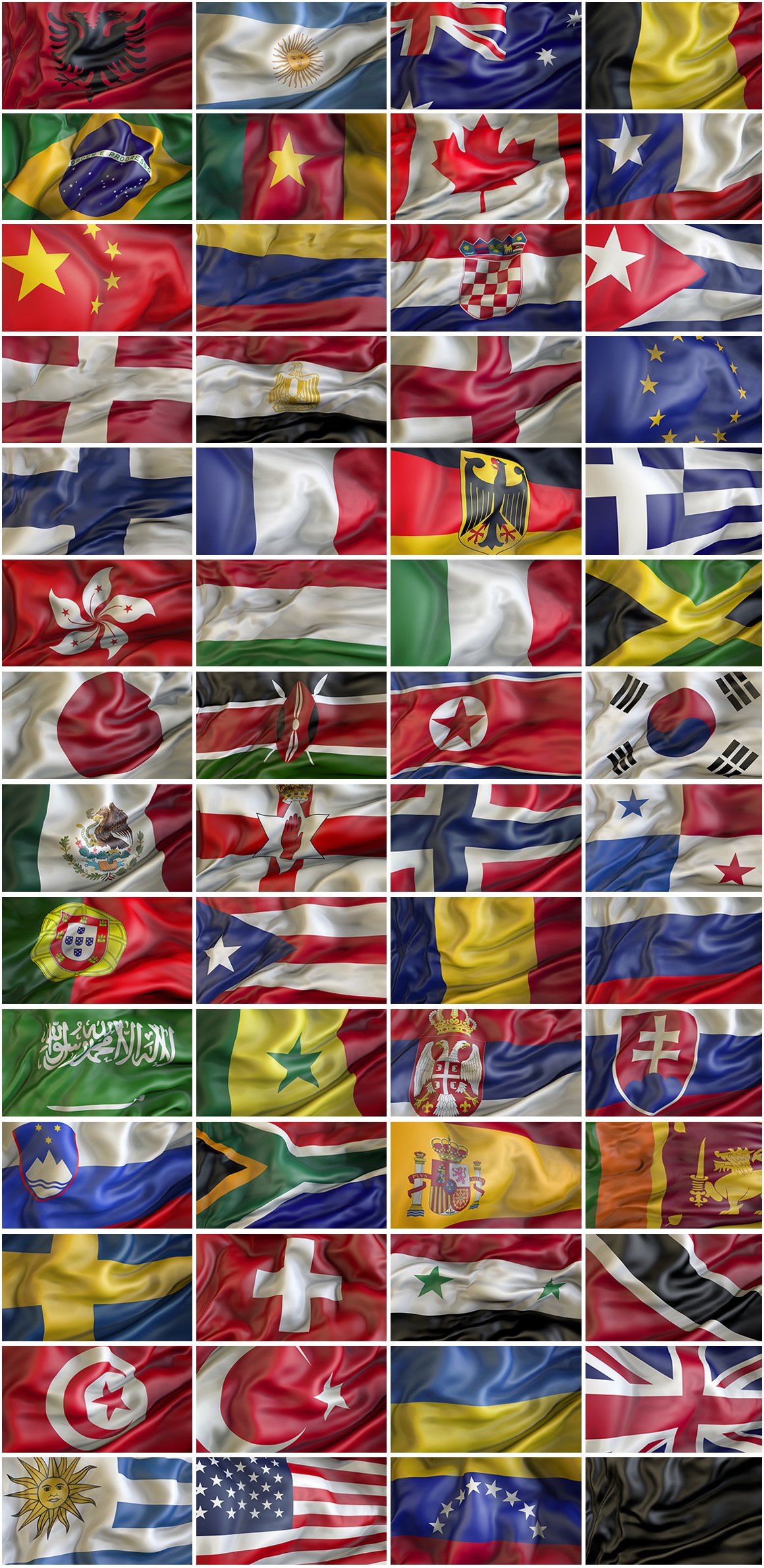 Waving flags (13859) | Illustrations | Design Bundles