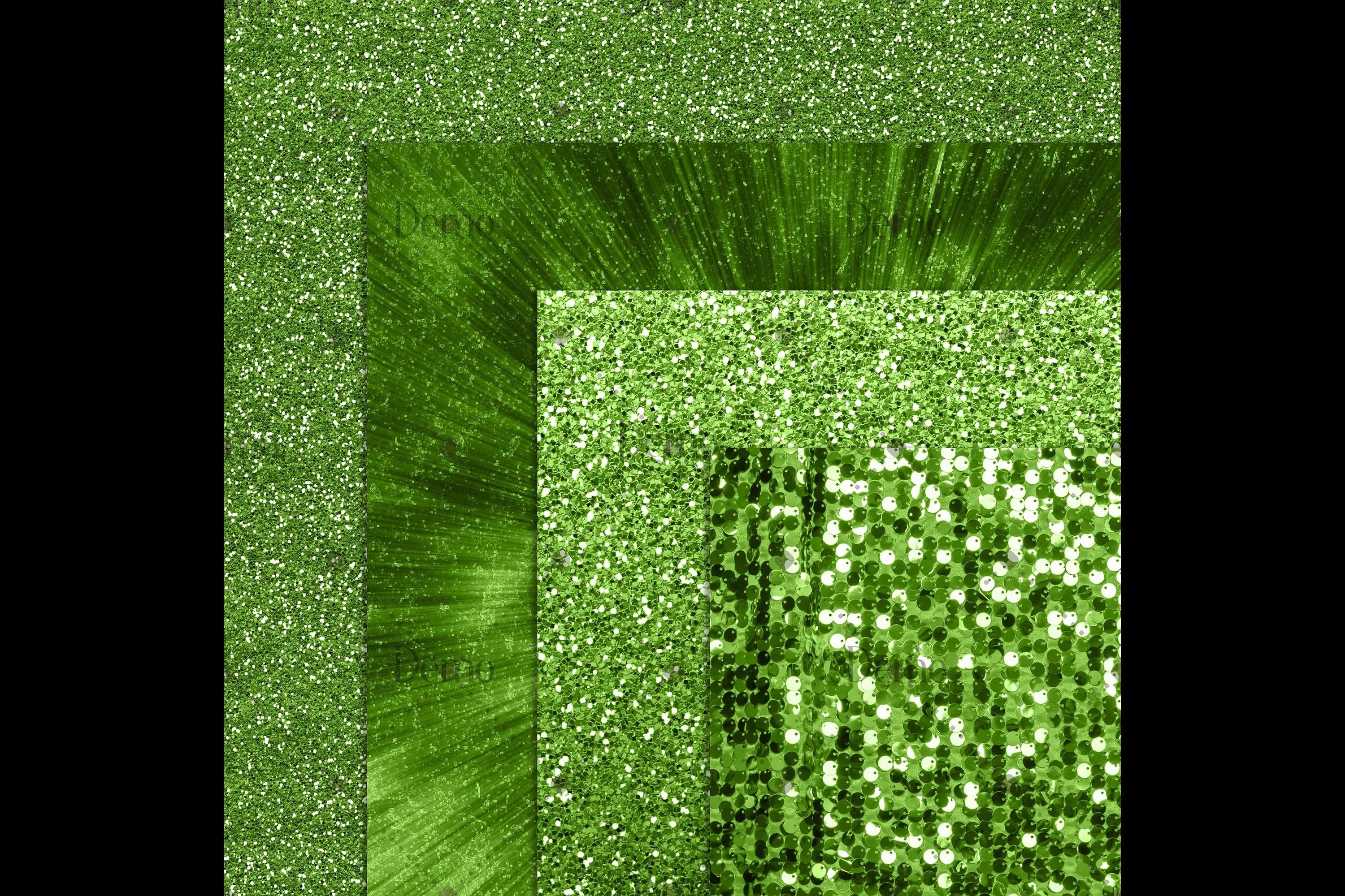 42 Greenery Glitter and Sequin Digital Papers 12 x 12 inch (173816 ...
