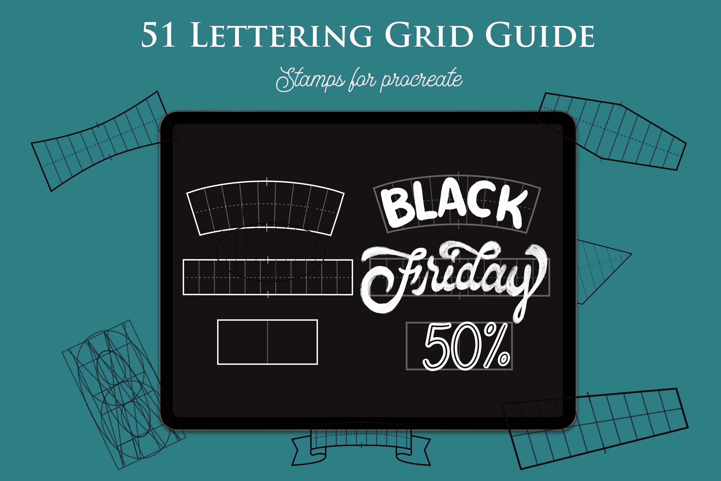 Procreate Letter Grid Templates Lettering Builder Grids 1110674 