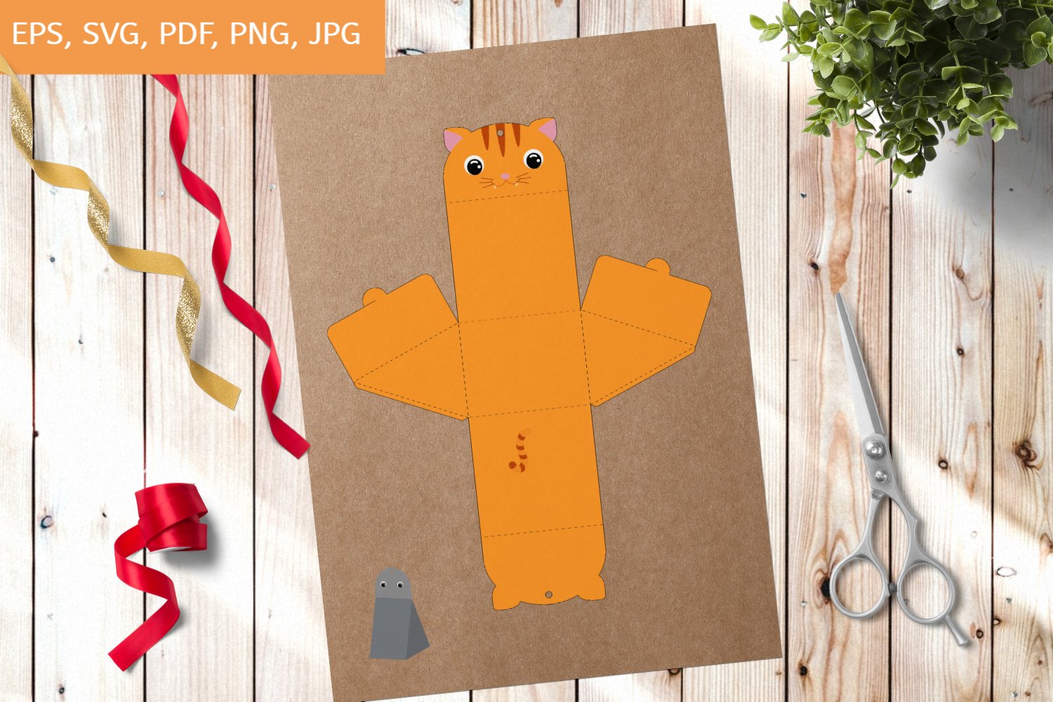 Cat Box Template SVG, Gift Box SVG, Favor Box SVG (1335645) | Paper ...