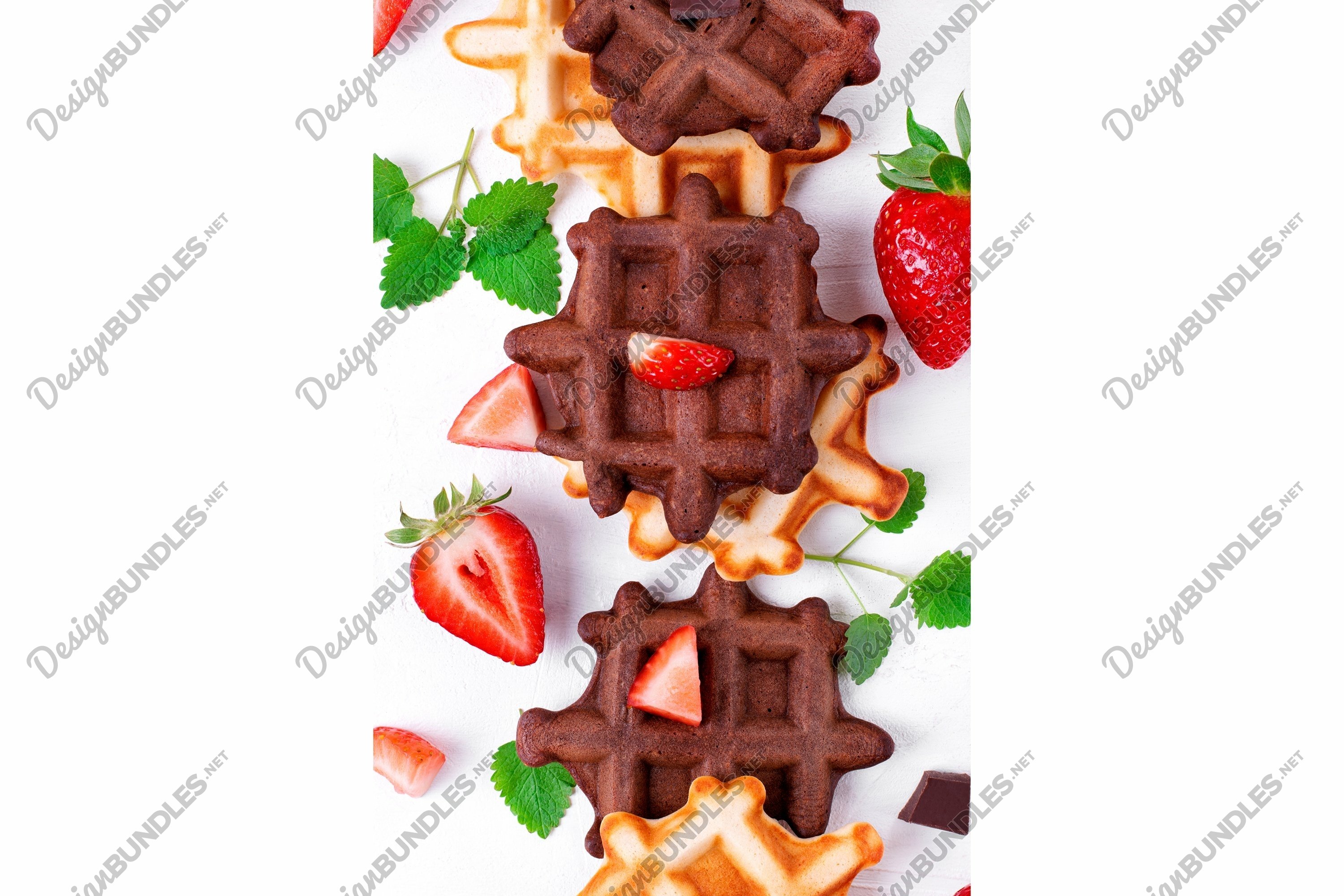 Two types of waffles. Classic and chocolate variation (1388175) | Food ...