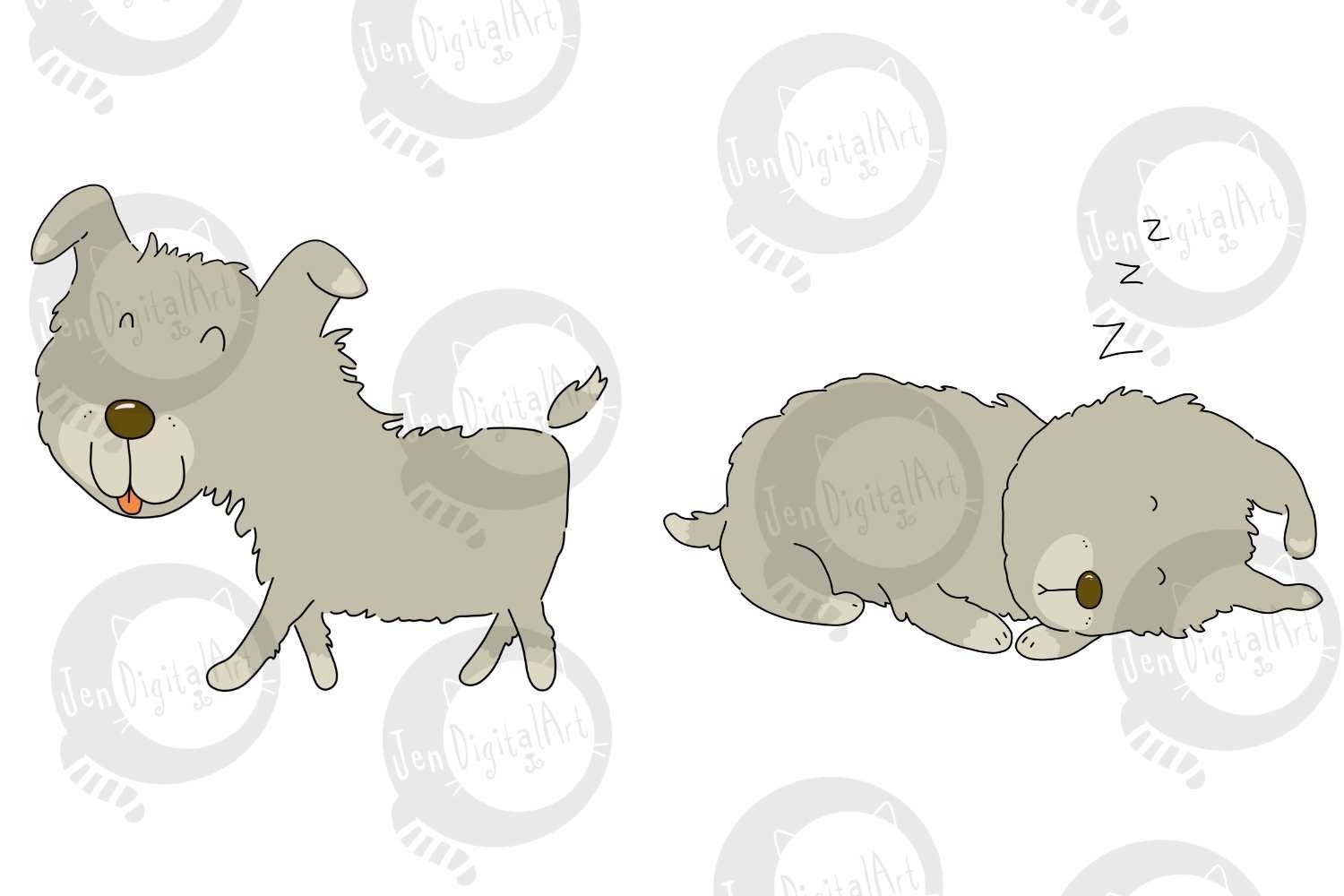 Little Scruffy Dog | 6 cute dog clip art illustrations (122255 ...