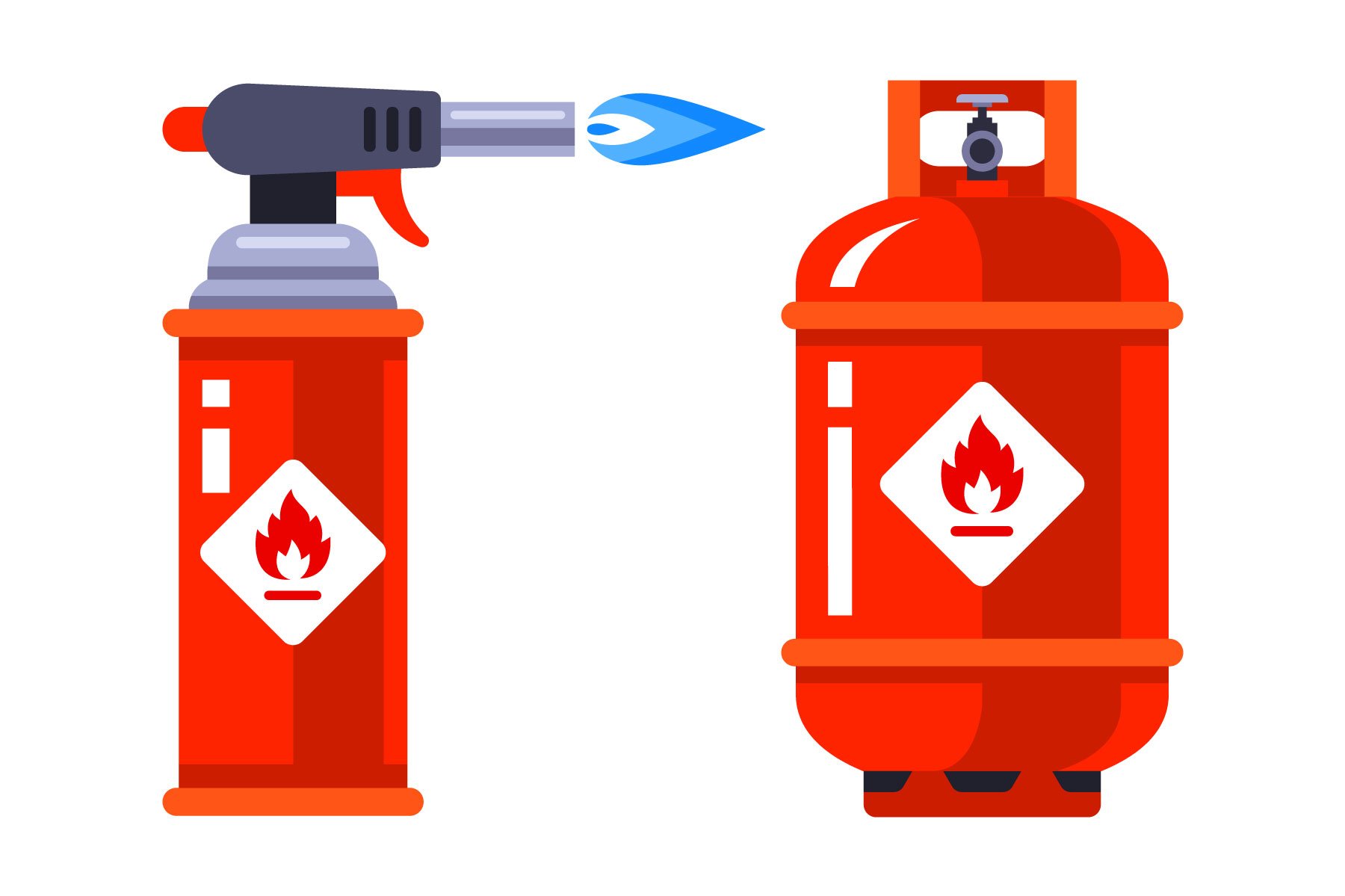 set of portable gas burner and gas cylinder (979193) | Illustrations ...