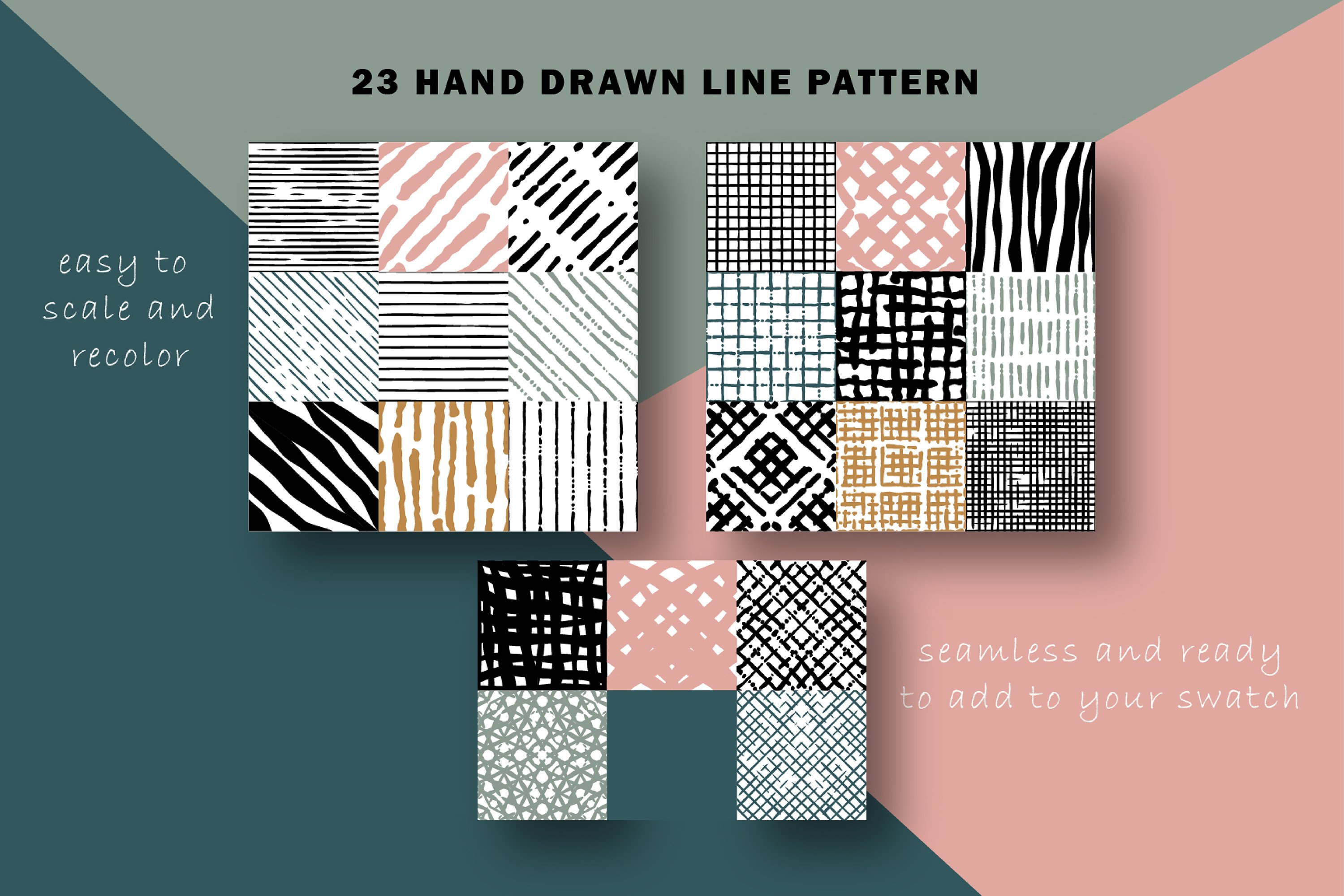 hand drawn line pattern collection (1087648) | Patterns | Design Bundles