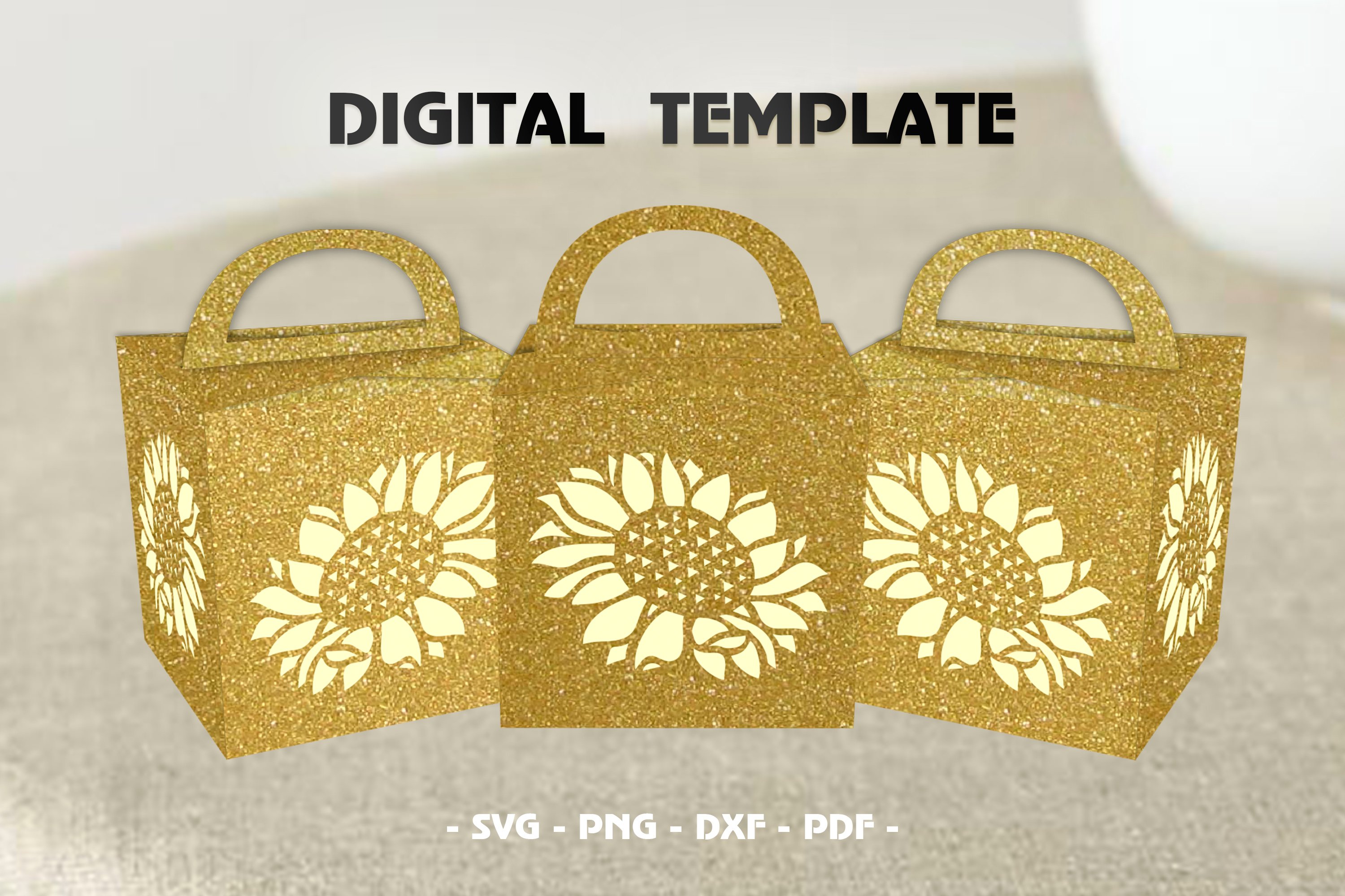 Sunflower favor box svg, Wedding favor boxes (519940) | Cut Files ...