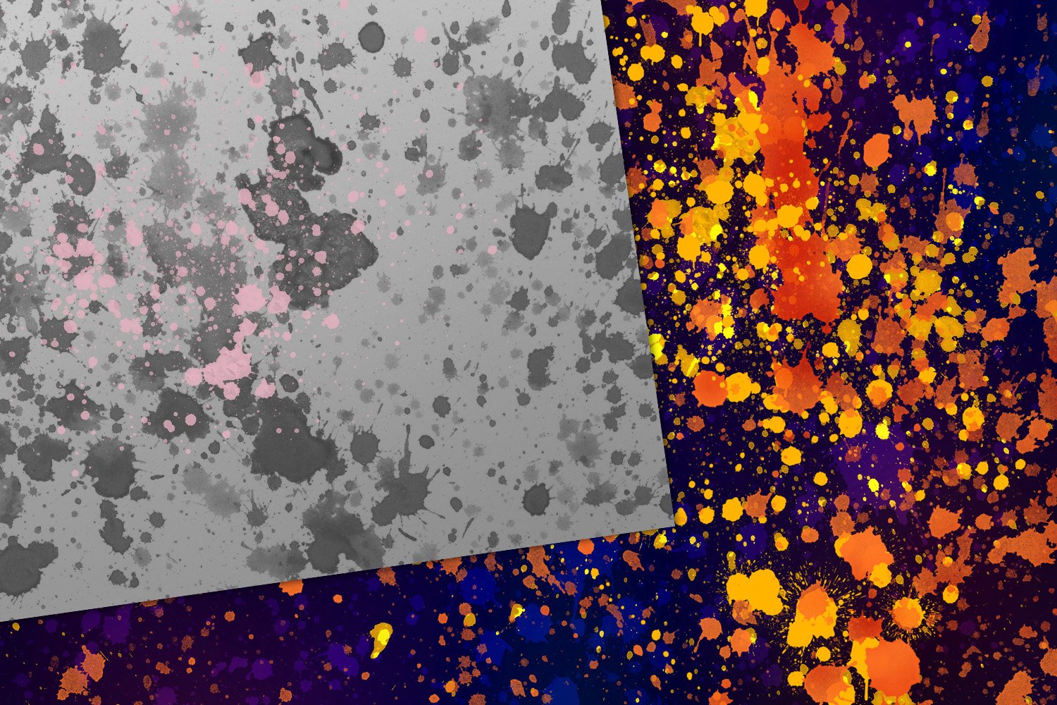 Paint Splatters Digital Paper (577409) | Patterns | Design Bundles