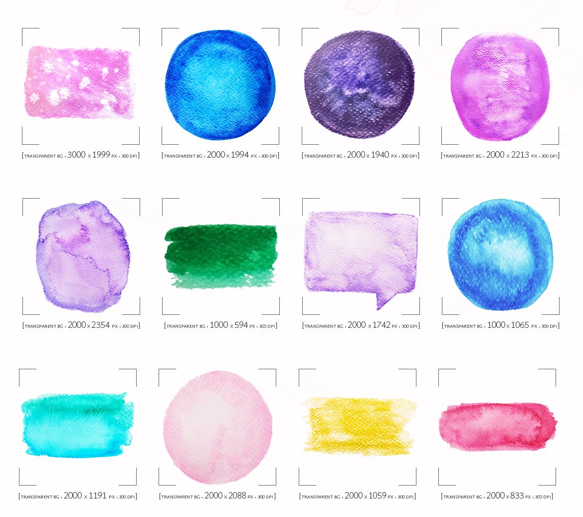 Watercolor Splotches (532476) | Textures | Design Bundles