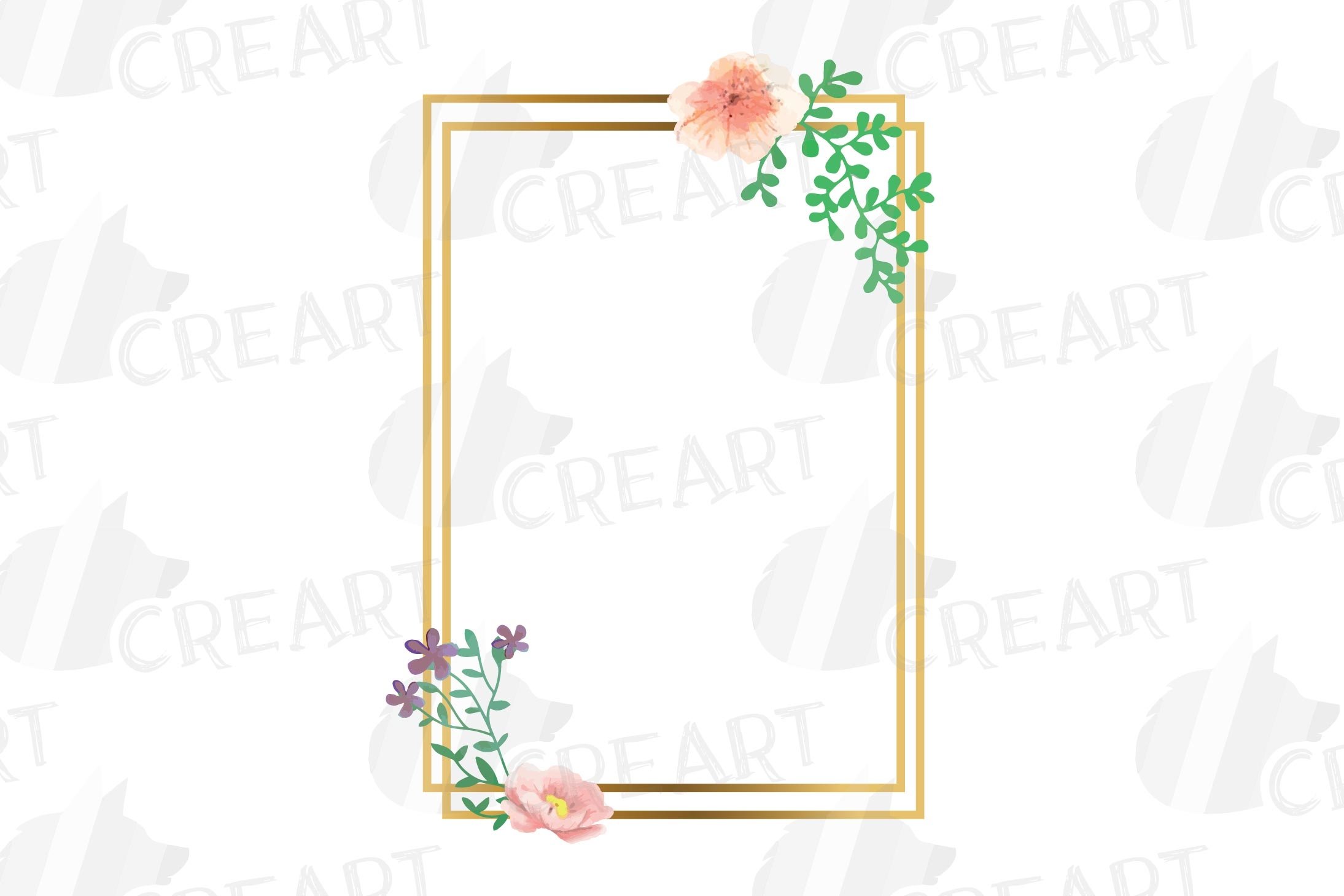 Golden Floral Frames Clip Art. Wedding geometric borders png (457493 ...