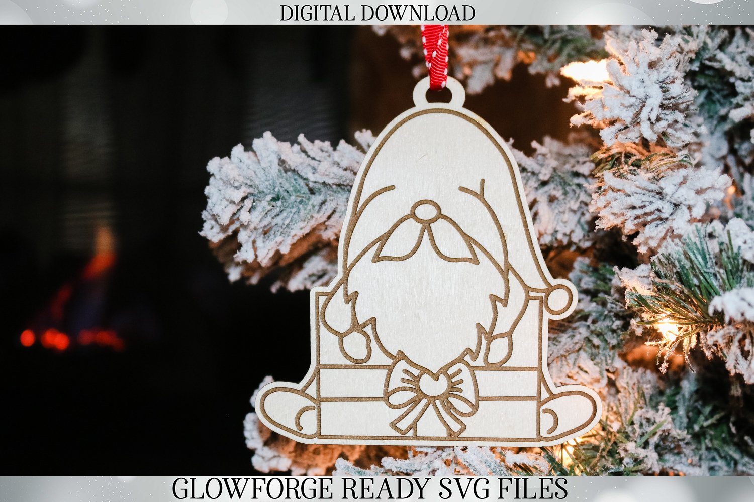 Glowforge Christmas Present Gnome Ornament - Laser Machine