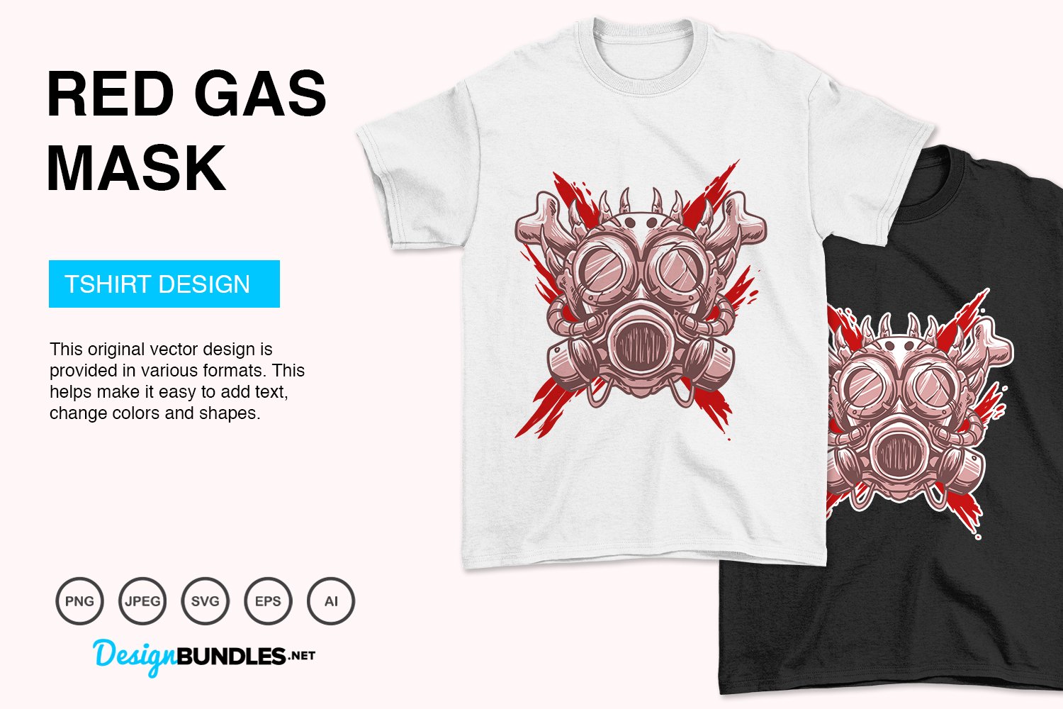 Red Gas Mask Vector Illustration