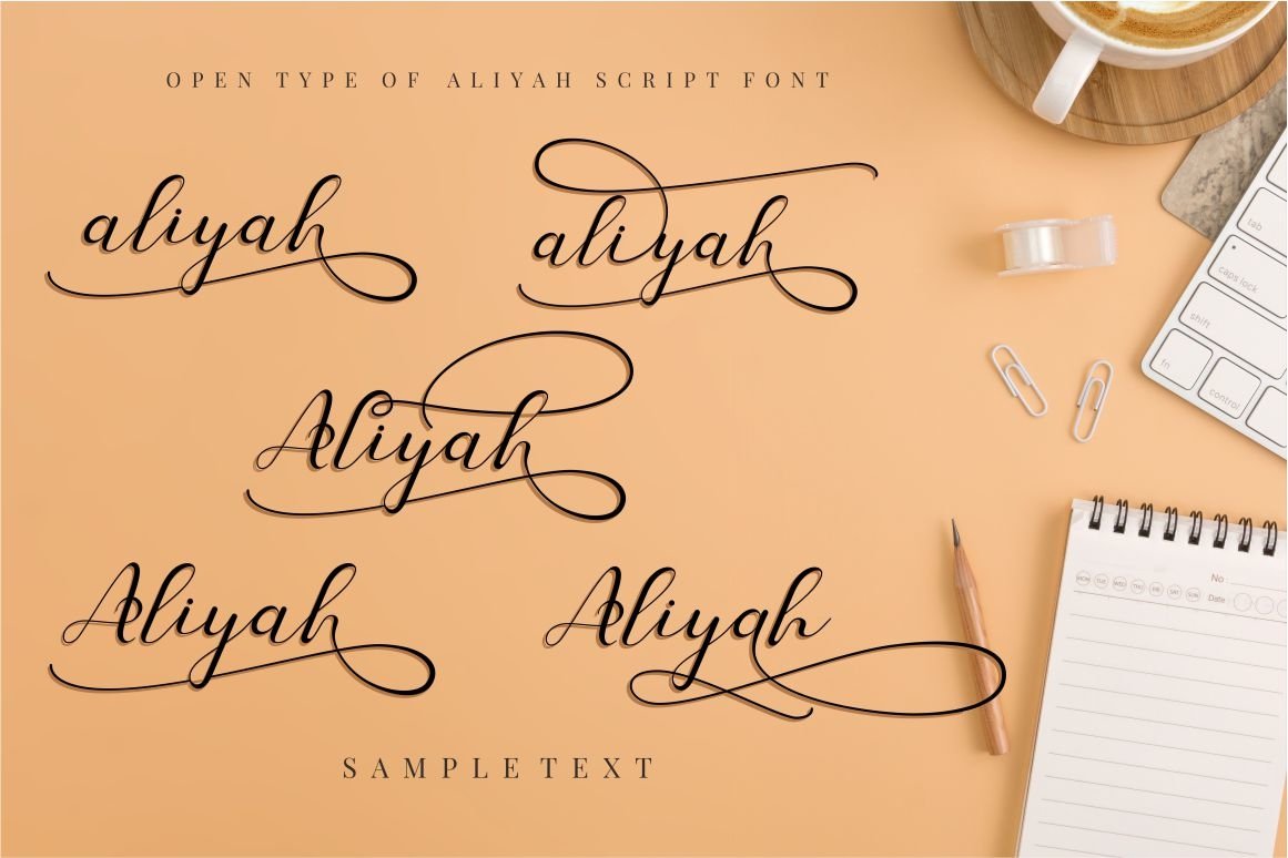 Aliyah (276663) | Handwritten | Font Bundles