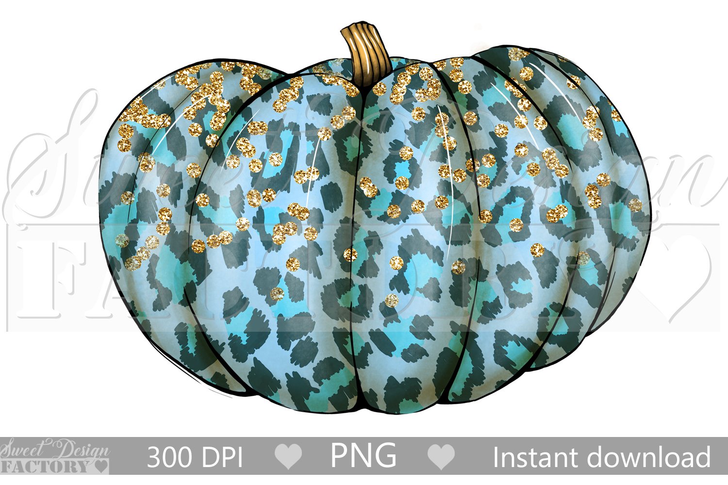 fashion pumpkin clipart fall sublimation Cheetah pumpkin design hand ...