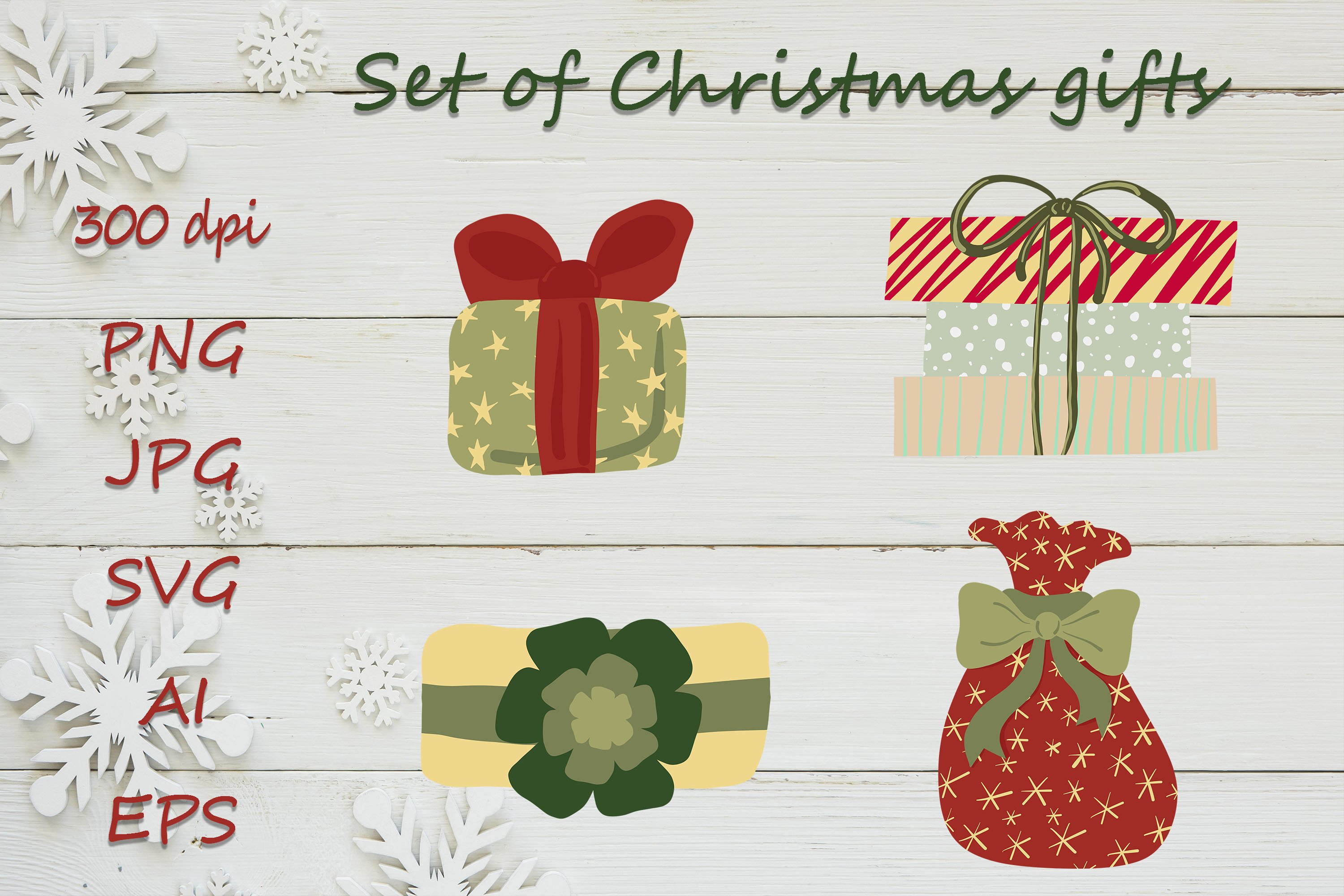 Set of Christmas gifts svg. Christmas presents (1034967) | Clipart ...