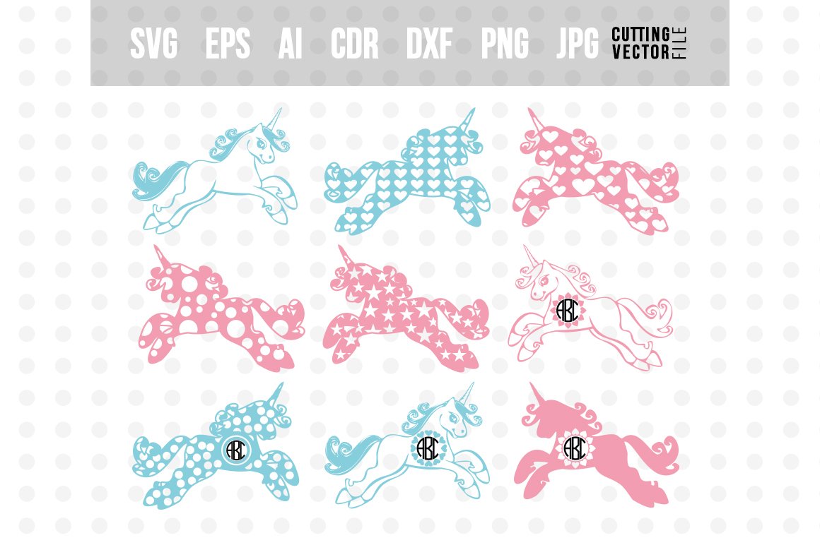 Unicorn Vector Bundle - svg, eps, ai, dxf, png, jpg (122381) | SVGs ...