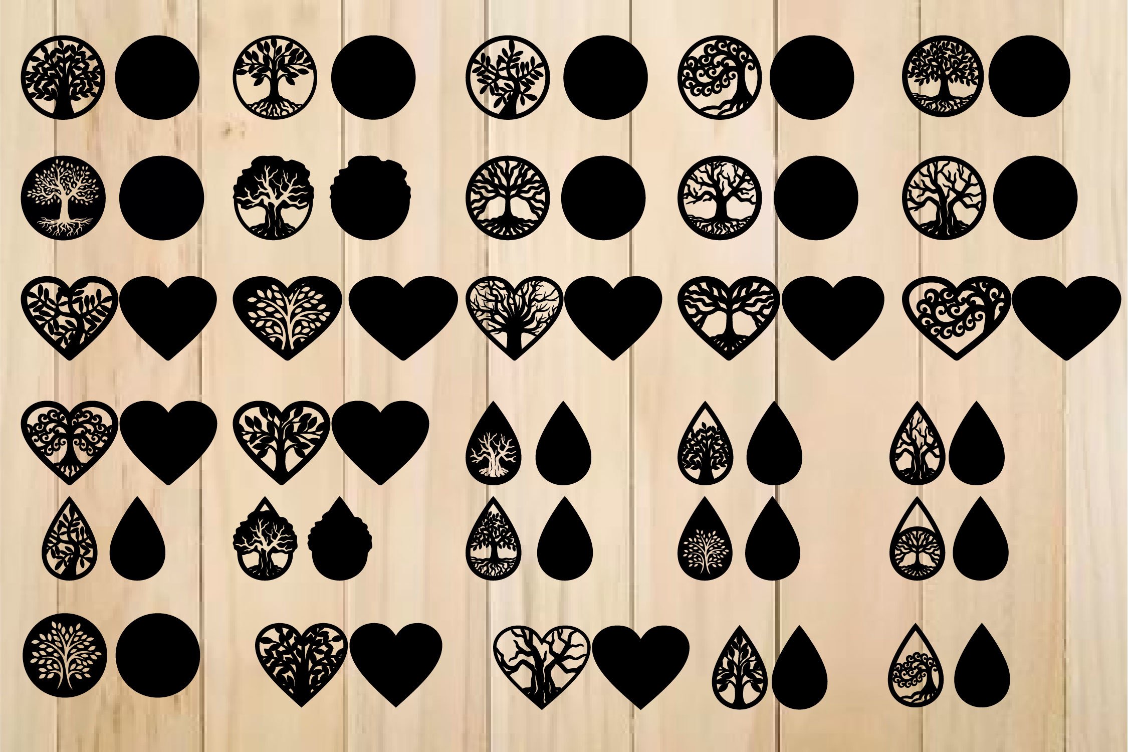 Earrings SVG, Tree of Life Earrings SVG, Pendant Svg, Trees (755036 ...