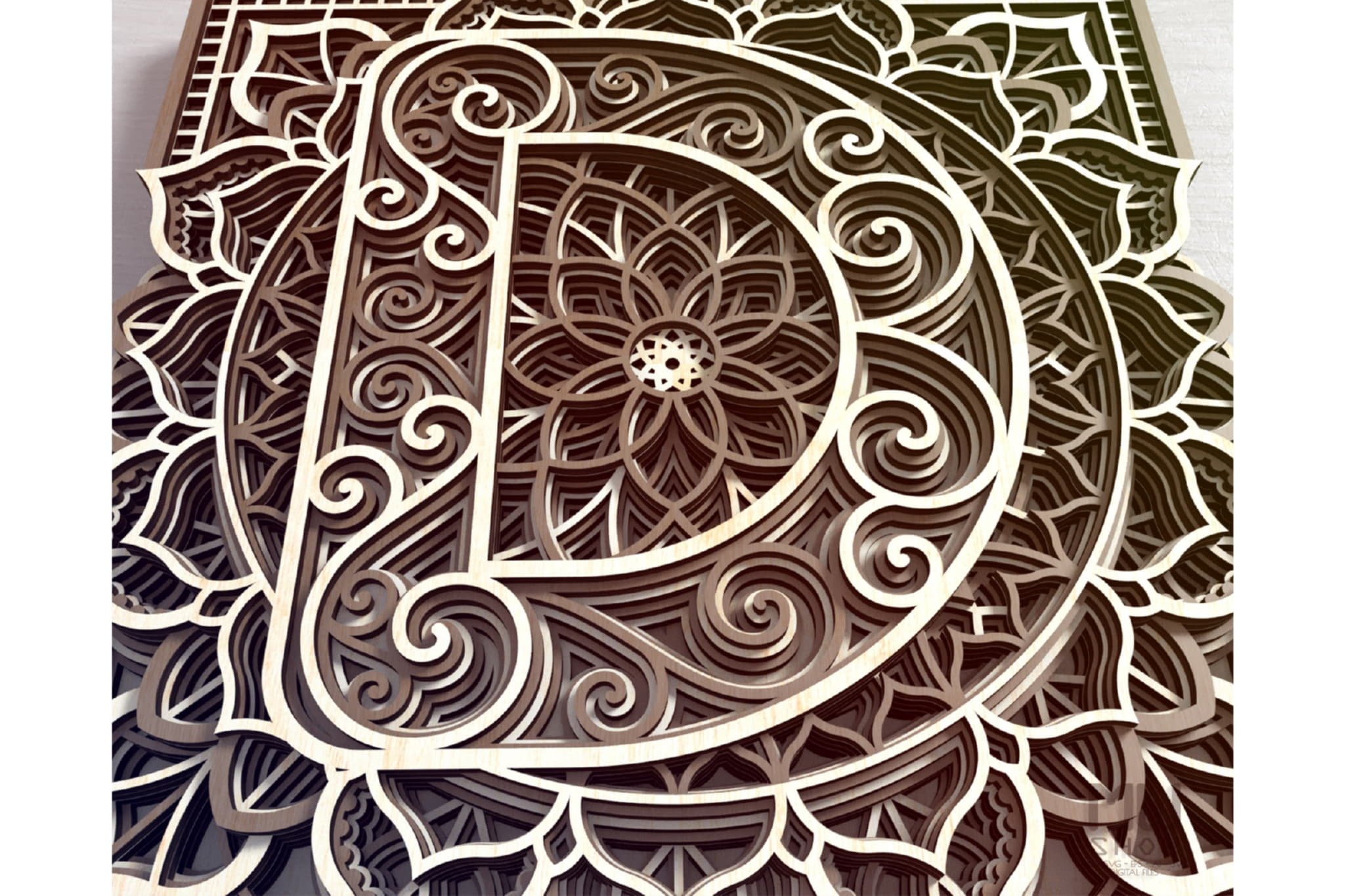 Mandala Letter D, Alphabet letter D pattern, Letter D SVG (580169 ...