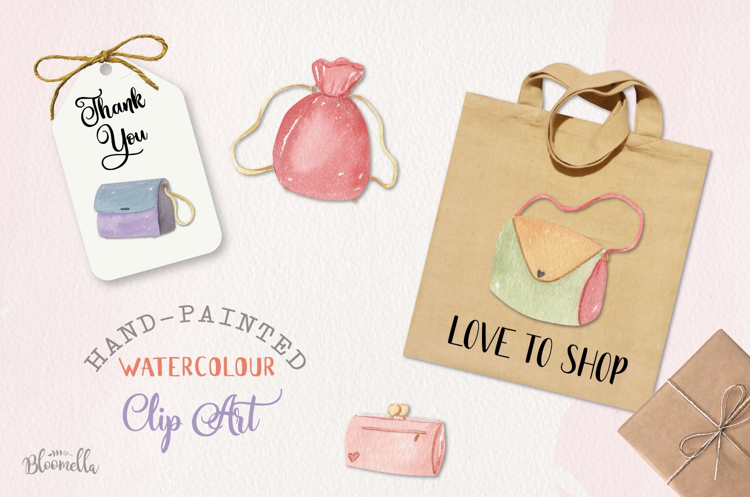 Handbags Watercolor Elements 12 Elements Bags Women's Clutch