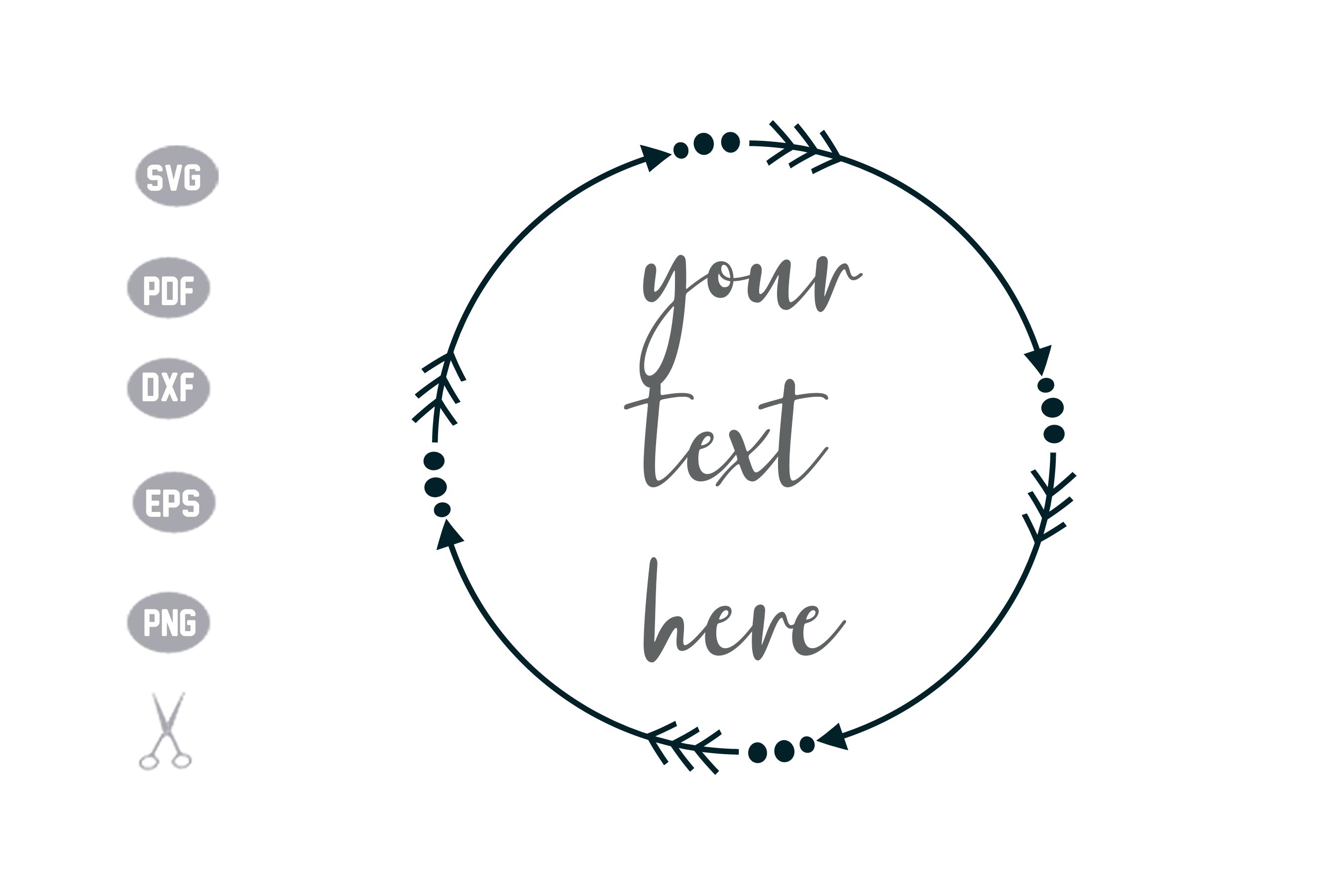 Circle Frame Monogram Template SVG Design